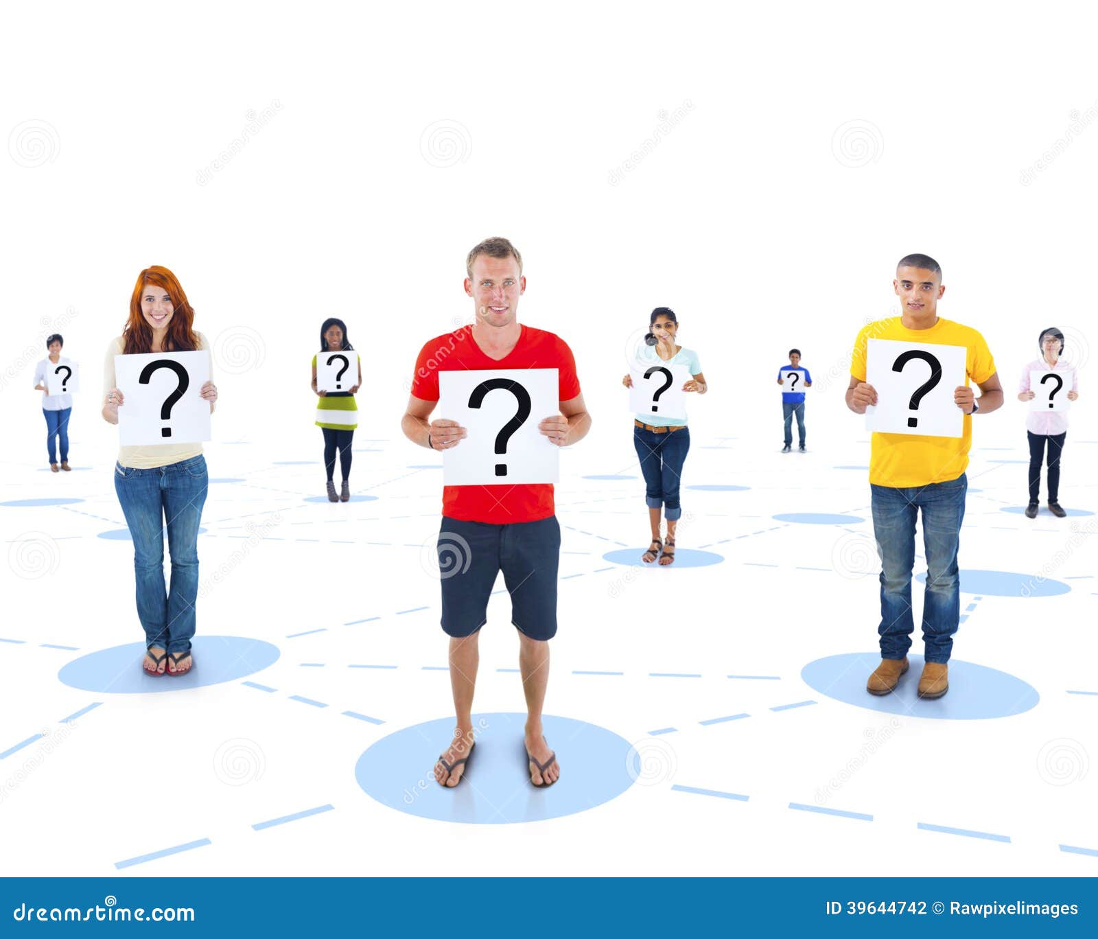 Multiethnic People Holding a Question Mark Stock Photo - Image of ...