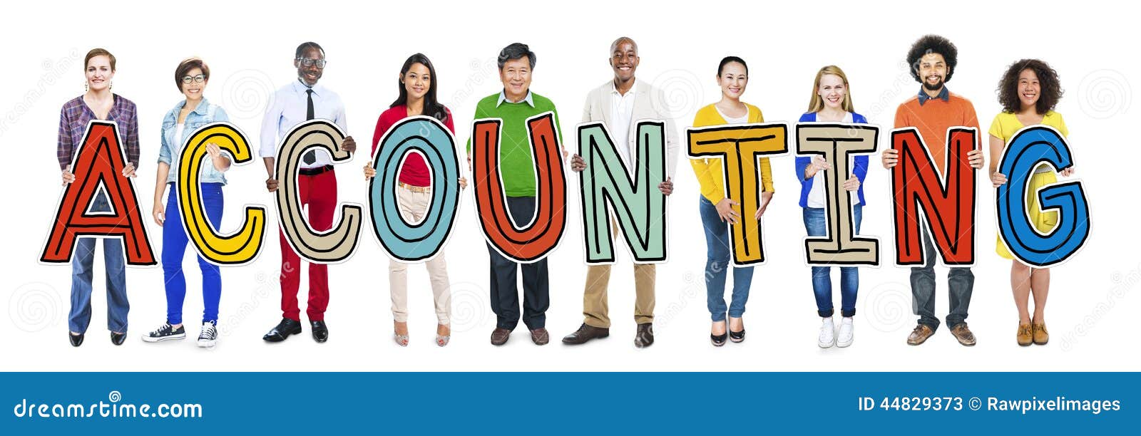 Multiethnic People Holding Word Accounting Stock Illustration ...