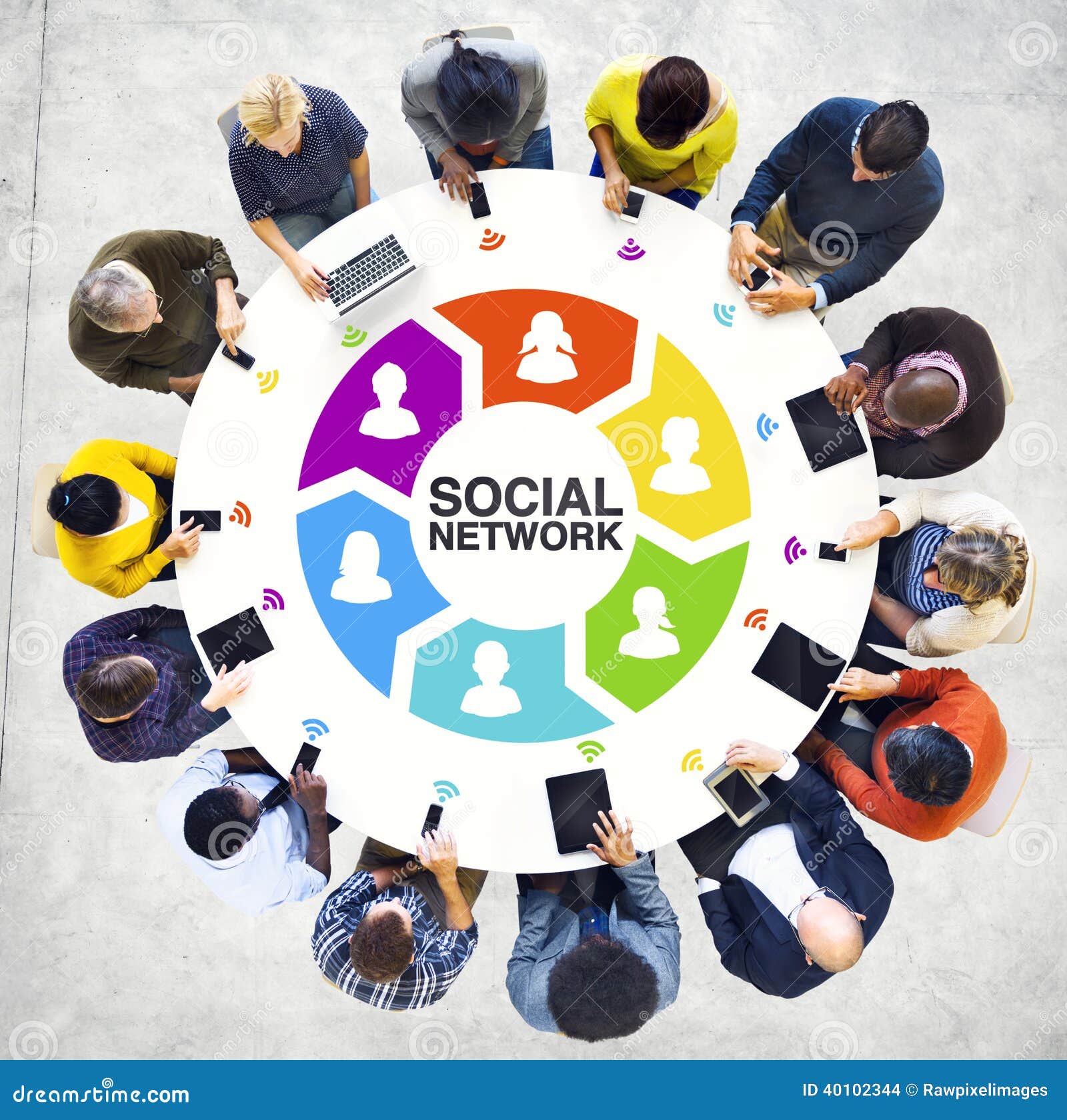 Multiethnic People Social Networking with Digital Devices Stock Photo ...