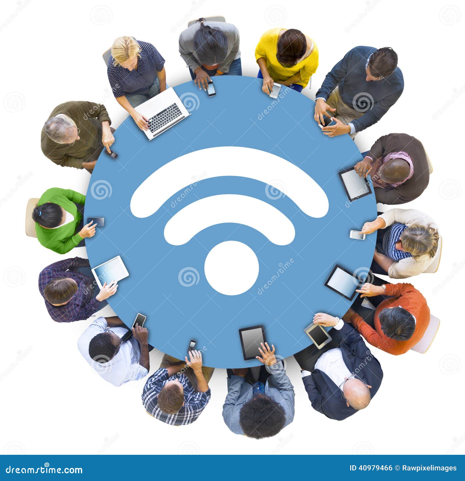 Multiethnic People Social Networking with WIFI Concepts Stock Photo ...
