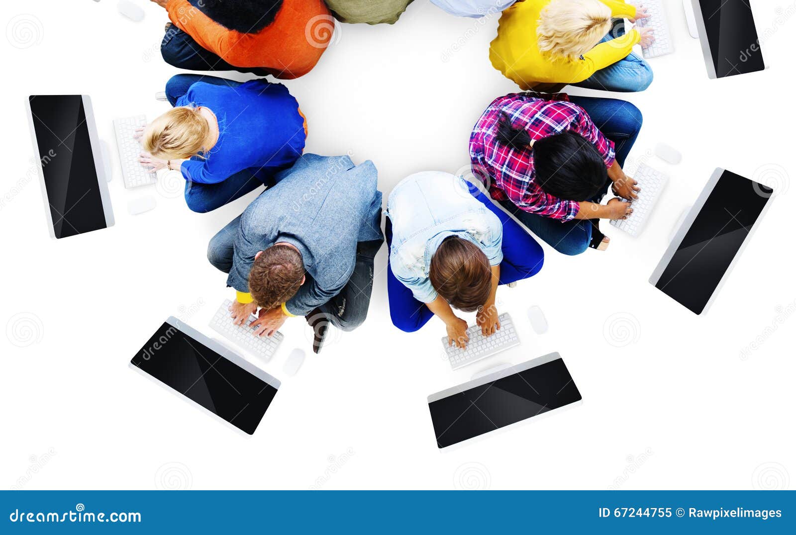 Multiethnic People Using Computers Communication Concept Stock Image ...