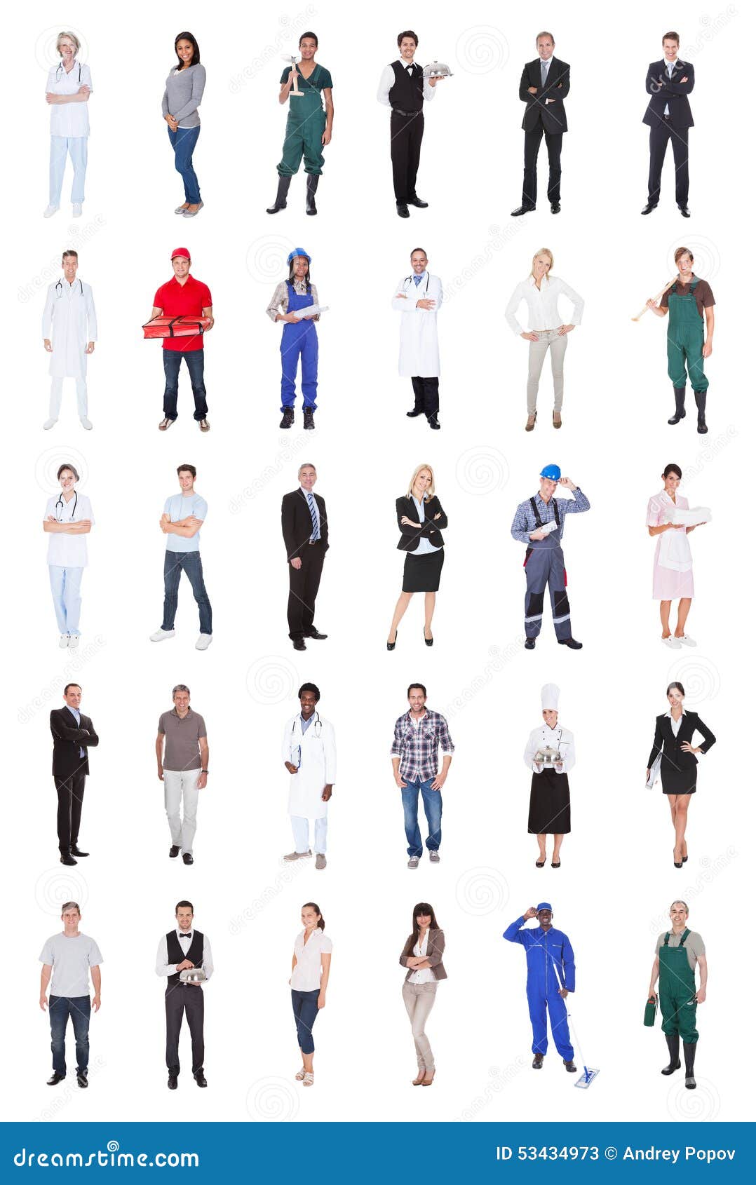 Multiethnic People with Various Occupations Stock Image - Image of ...