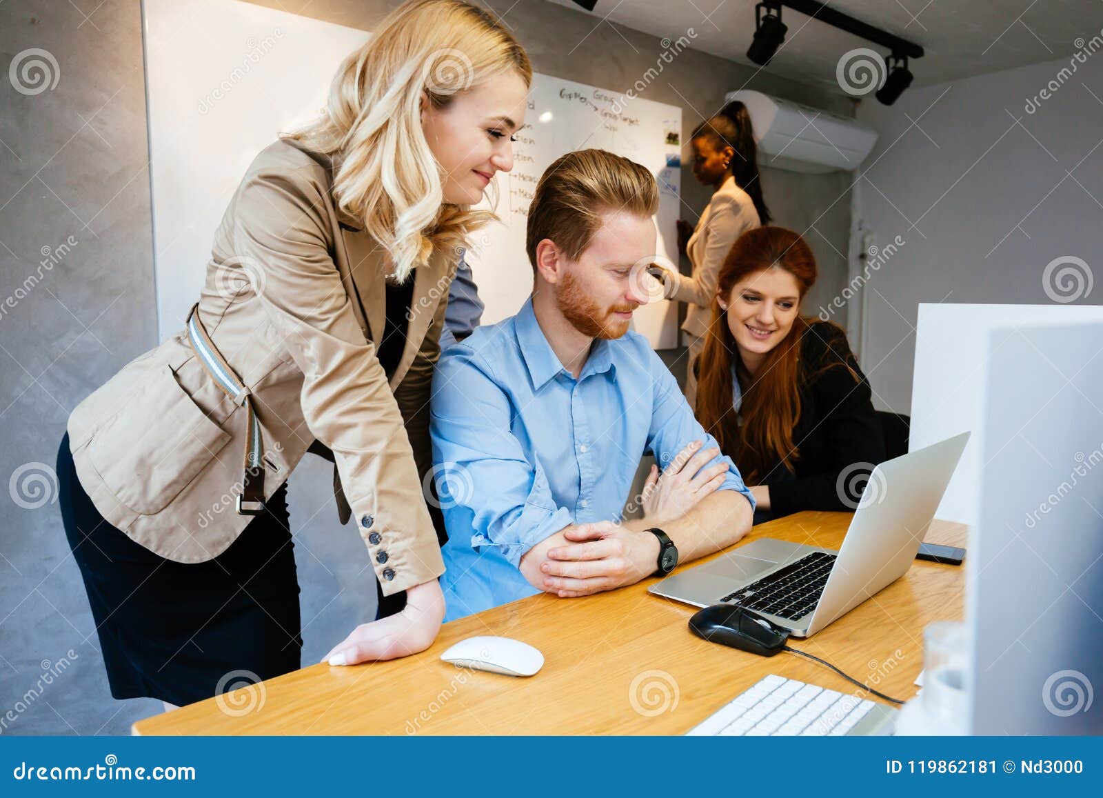 Multiethnic People Working in Modern Office Stock Image - Image of ...