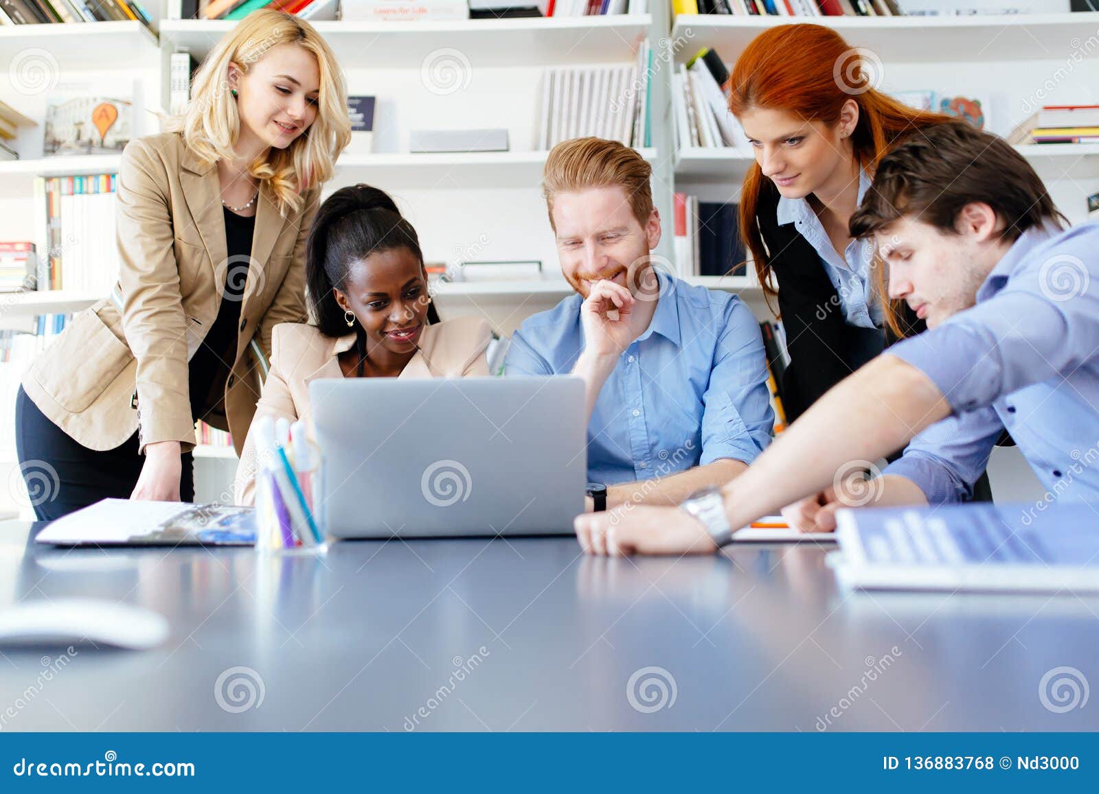 Multiethnic People Working in Modern Office Stock Photo - Image of ...