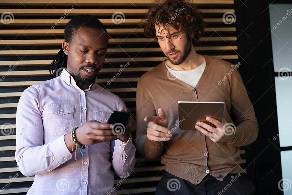 Multiethnic Professional Business People, Programmer Working in Office with Computer Stock Image ...