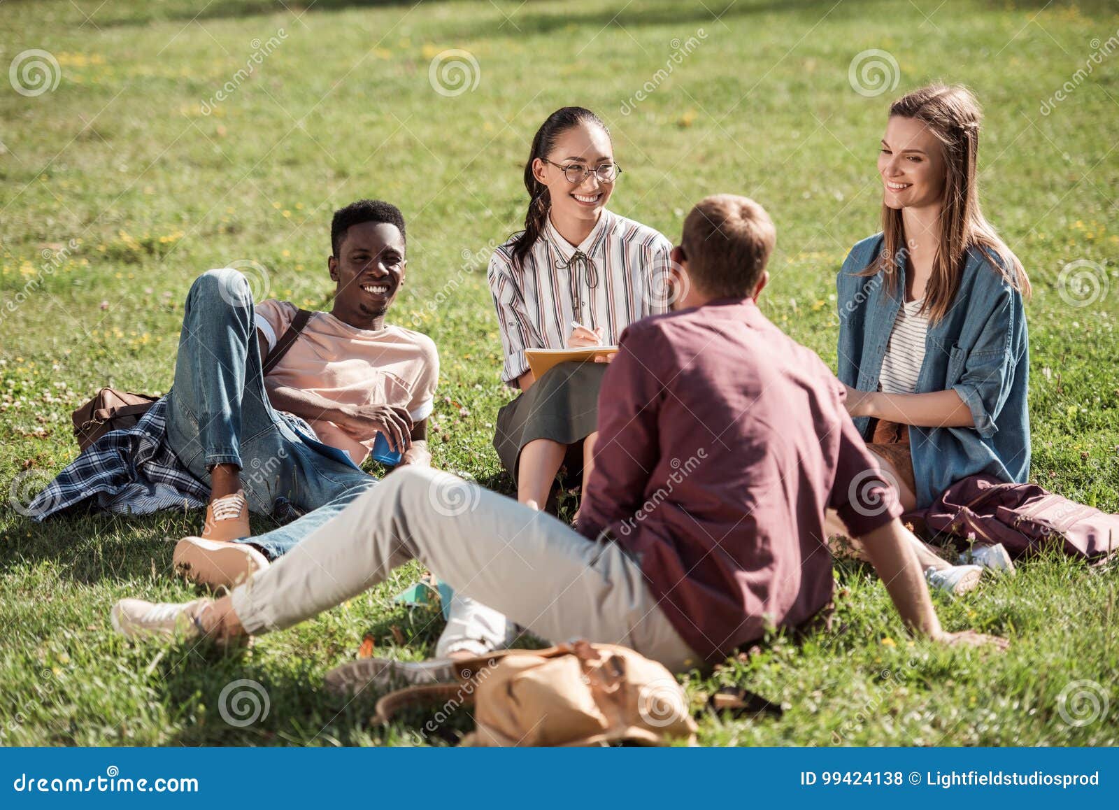 Multiethnic Students Studying Together Stock Photo - Image of friends ...