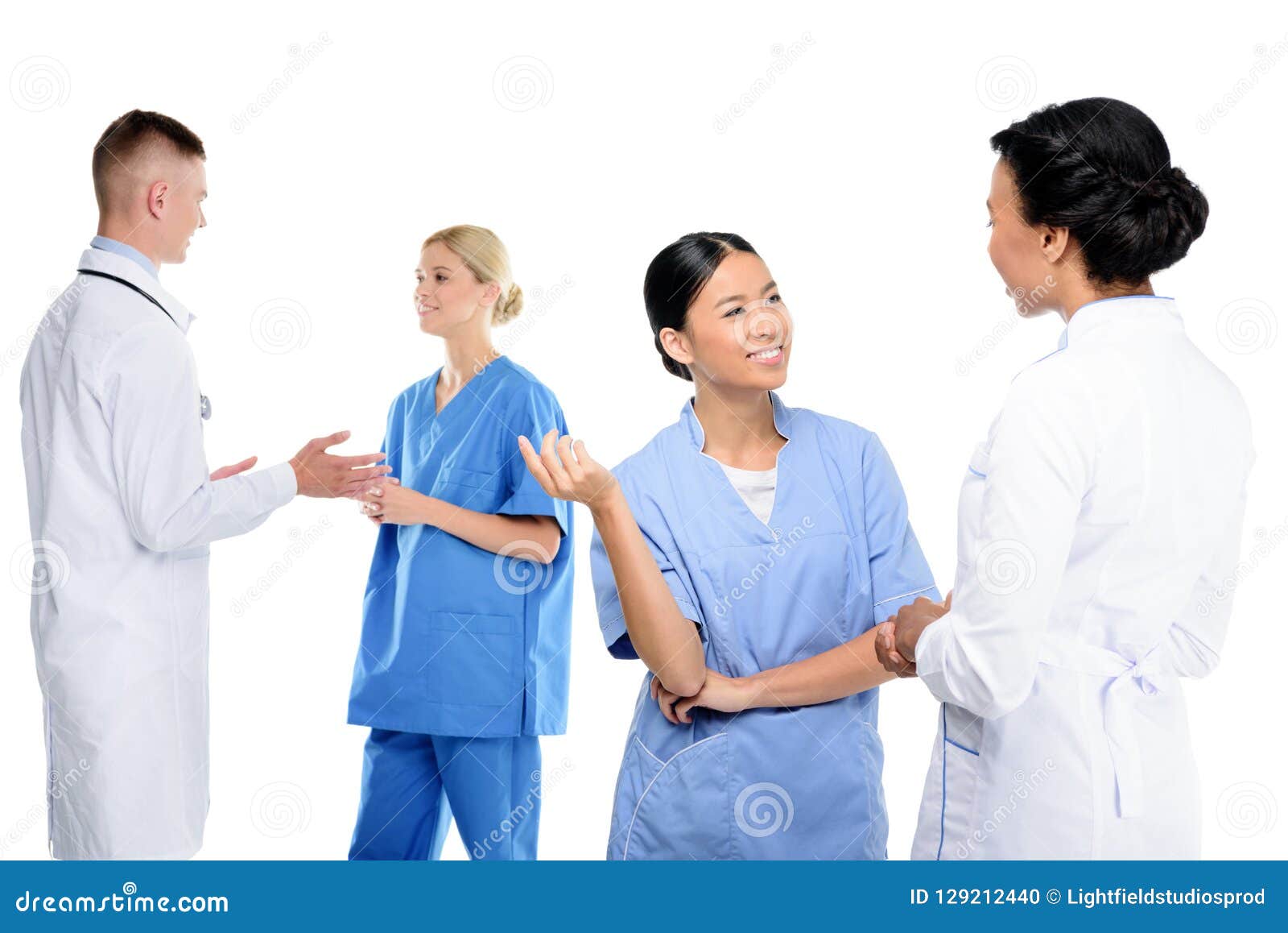 Multiethnic Surgeons and Doctors Talking Stock Photo - Image of ...