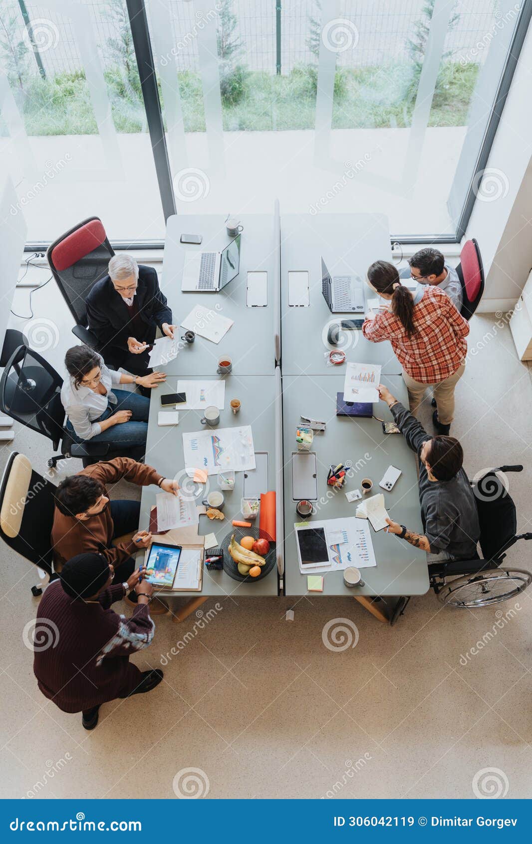 Multiethnic Team Collaborating in Modern Office Environment. Stock ...