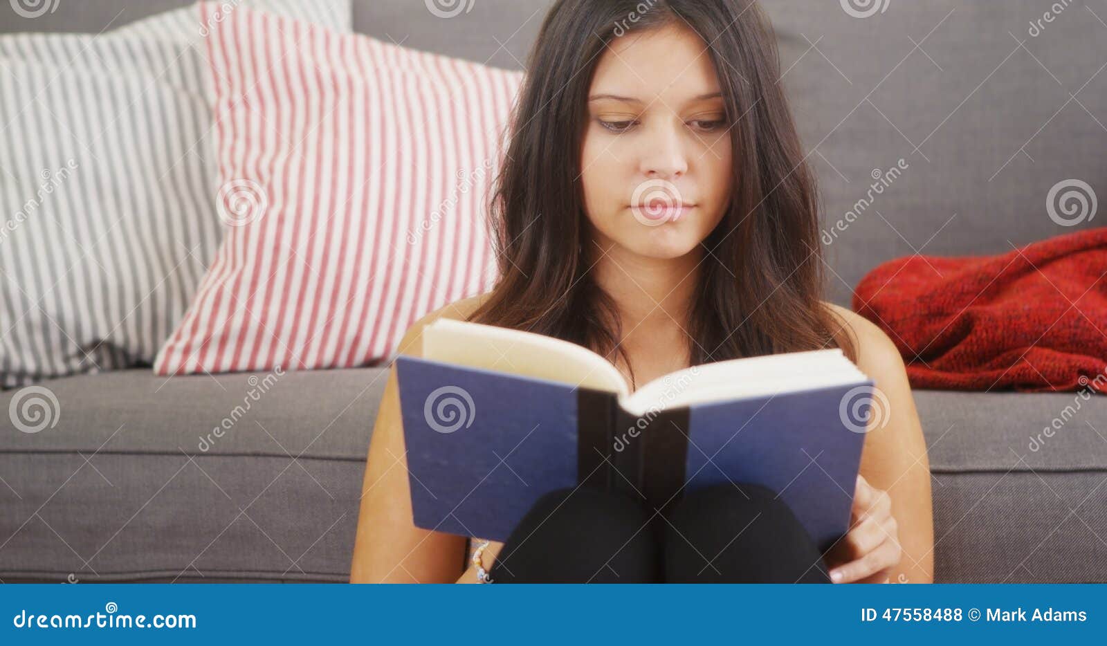 Multiethnic Woman Having Fun Reading Stock Photo - Image of beautiful ...
