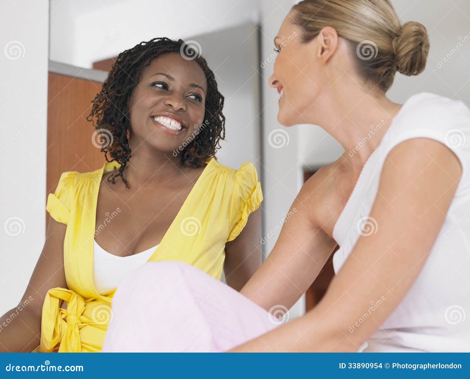 Multiethnic Women Conversing Stock Photo - Image of leisure, diversity ...