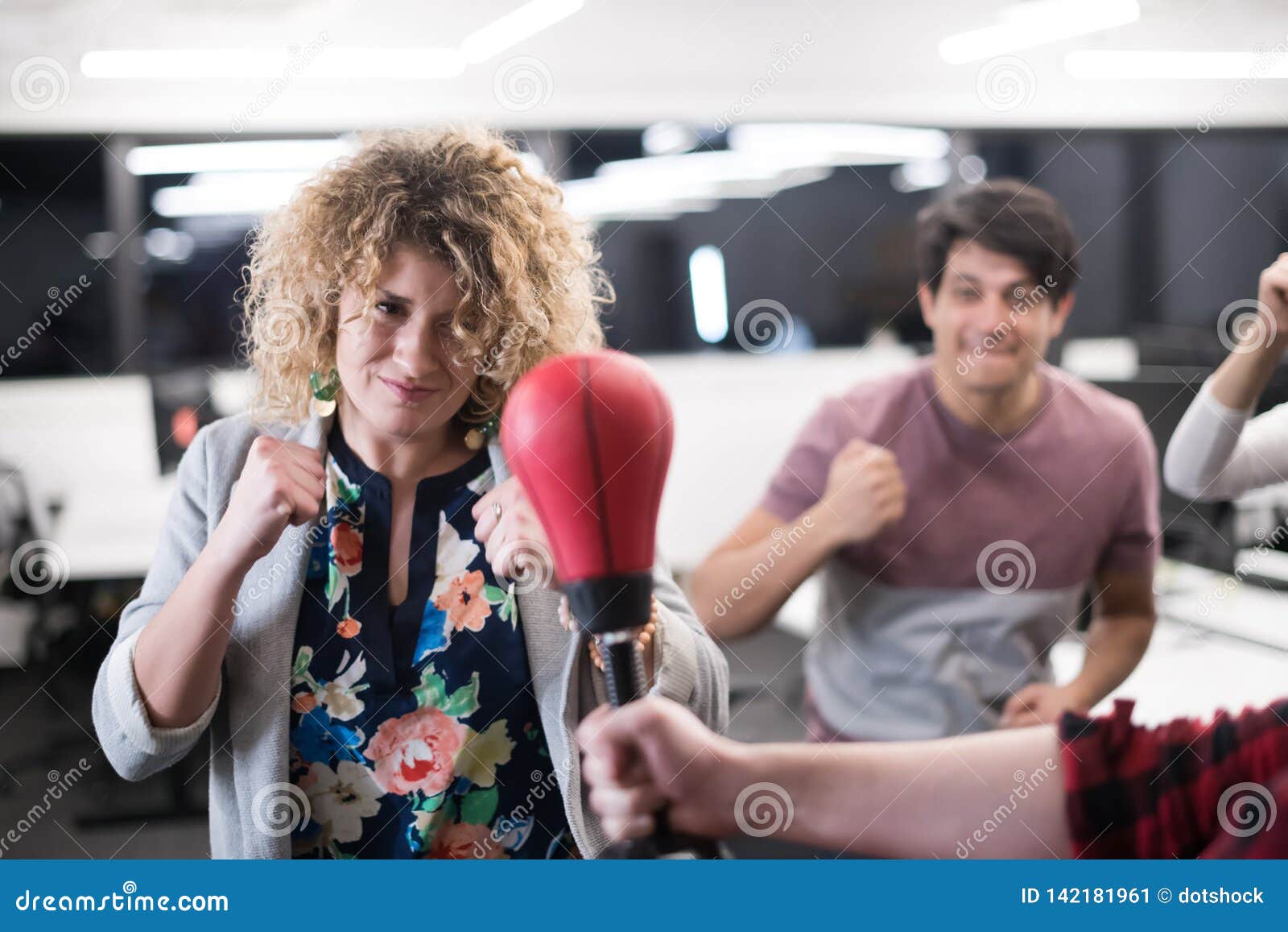 Multiethnics Business Team Boxing at Office Stock Image - Image of ...