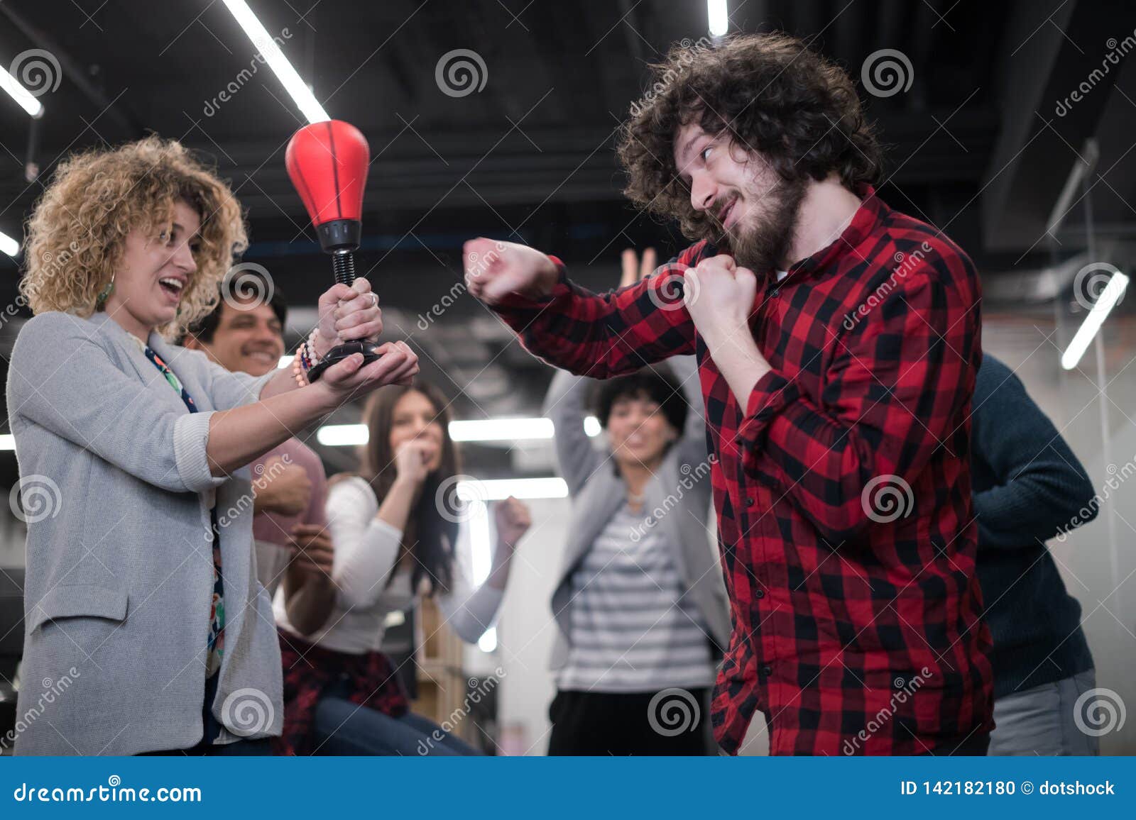 Multiethnics Business Team Boxing at Office Stock Photo - Image of ...