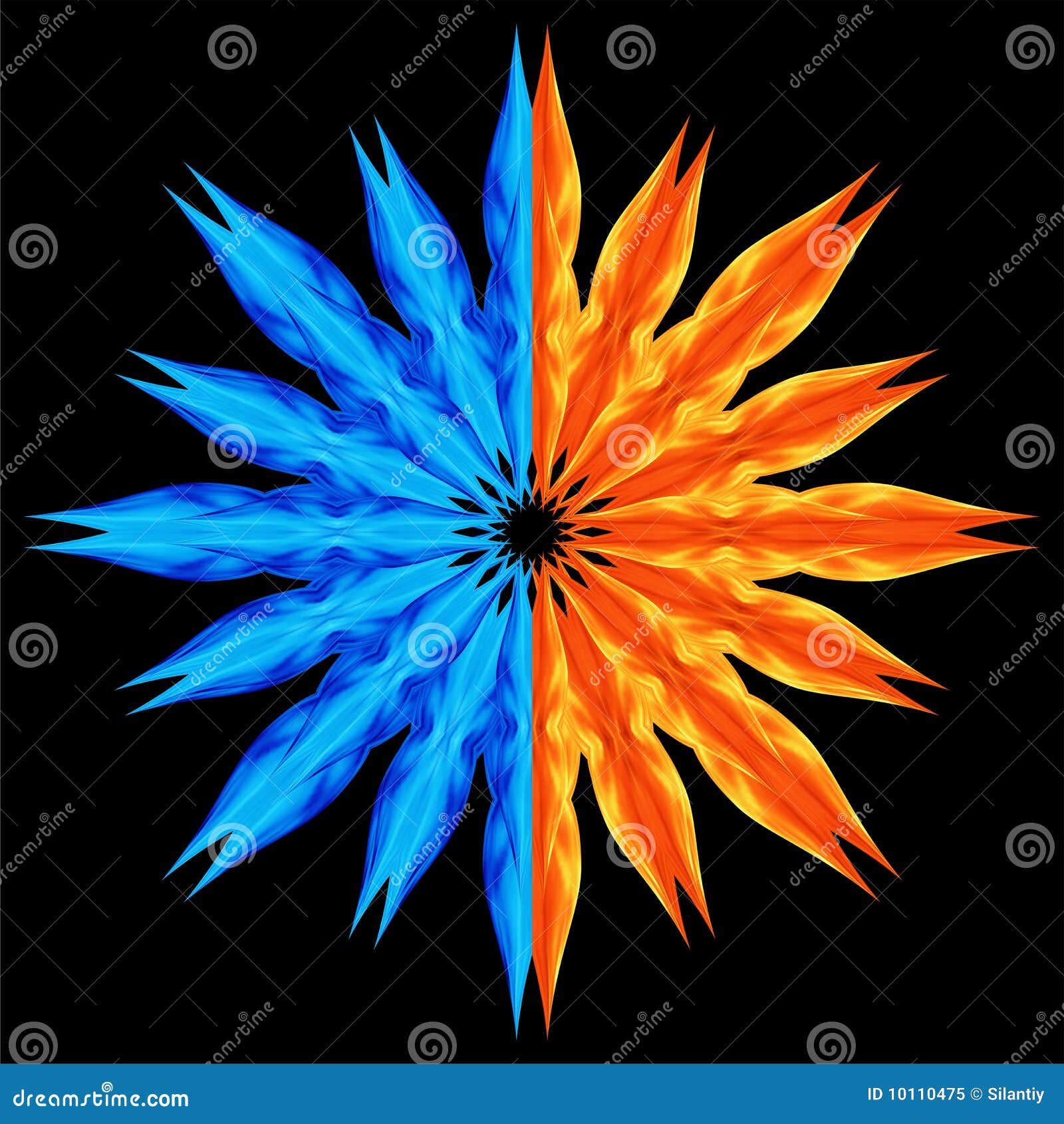 Multieventual Stern. Wasser Und Feuer. Stock Abbildung - Illustration ...