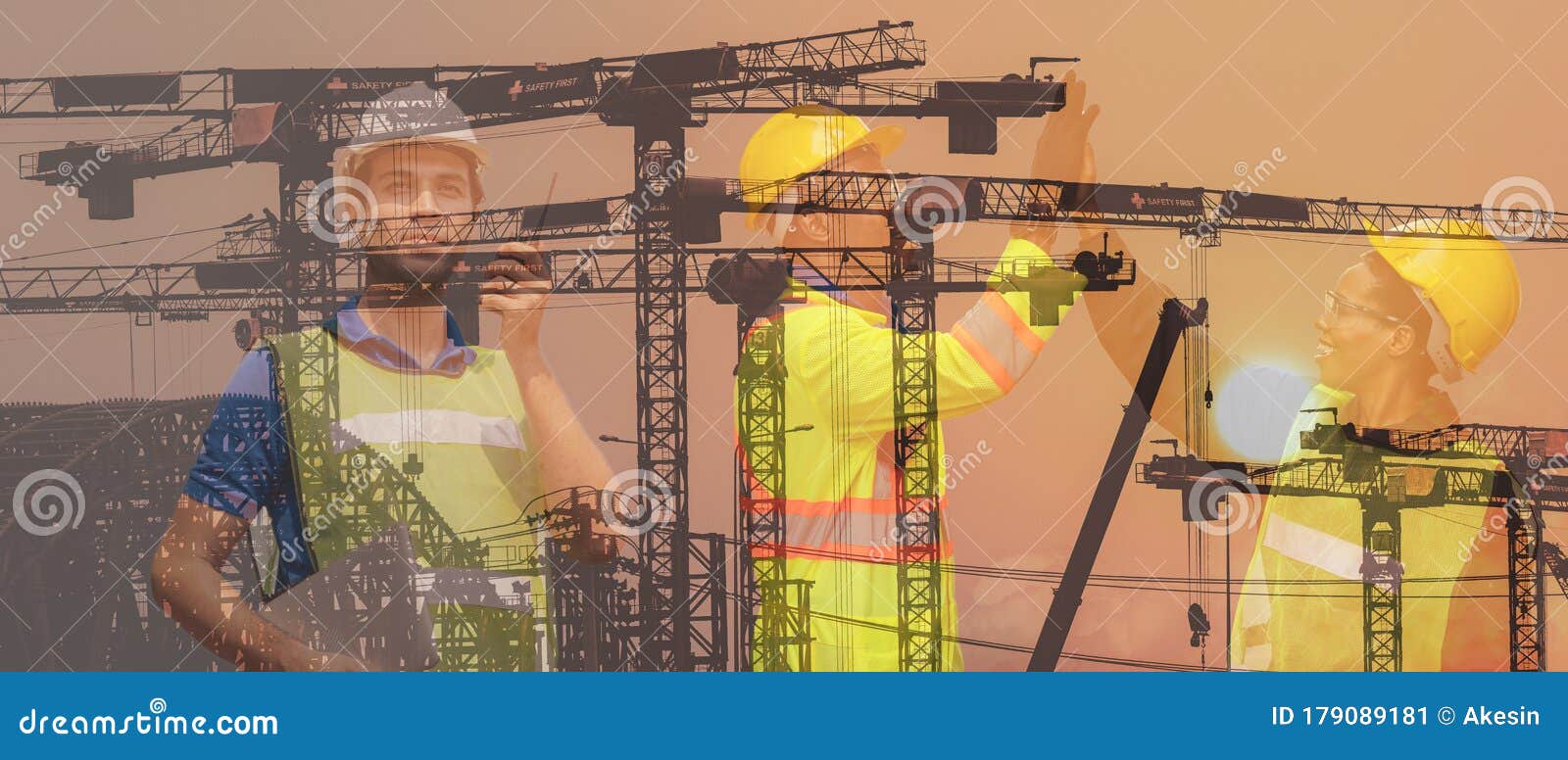 Multiexposure Construction Industrial Background of Construction ...