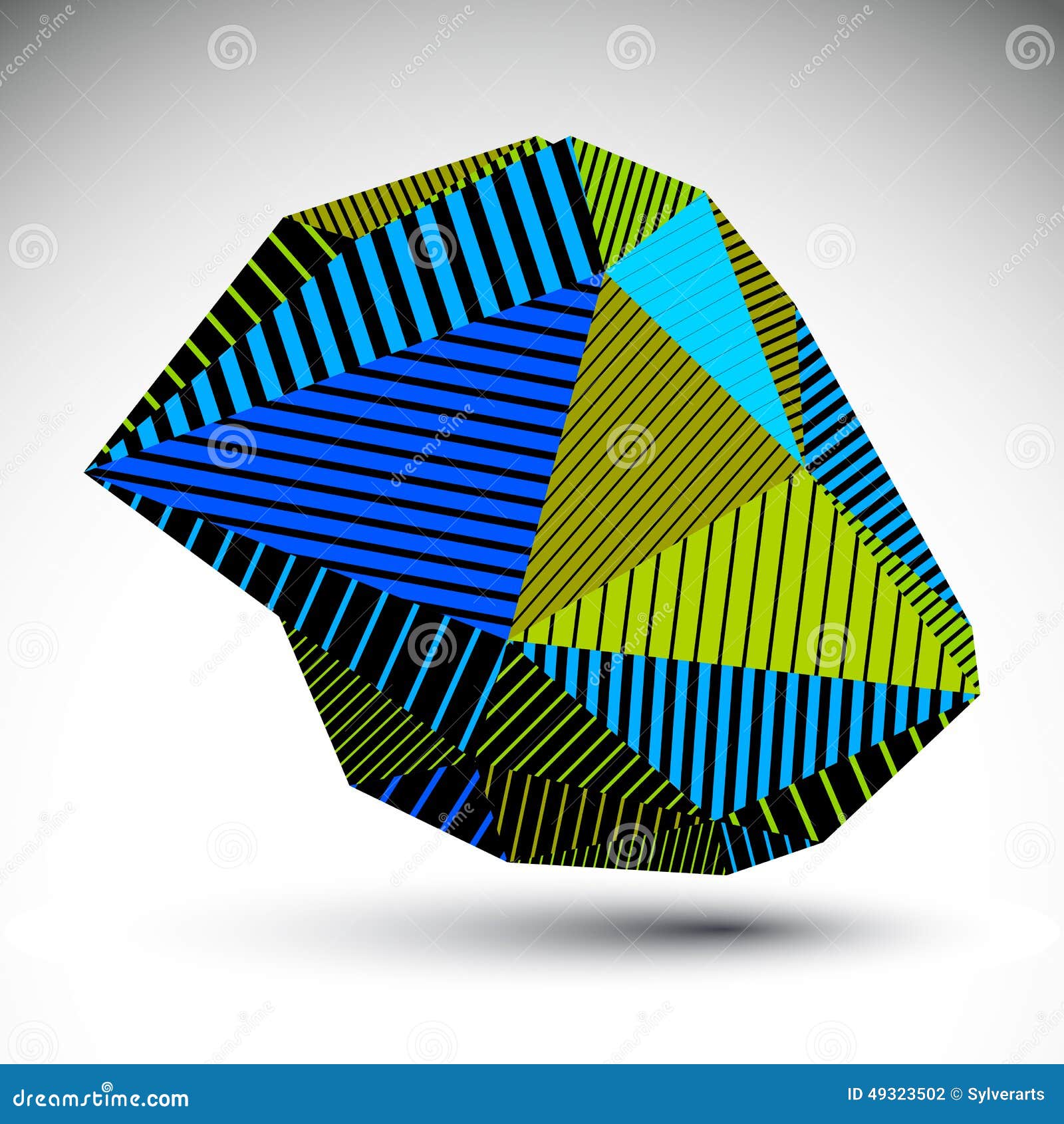 Multifaceted Asymmetric Contrast Figure With Parallel Lines. Striped ...
