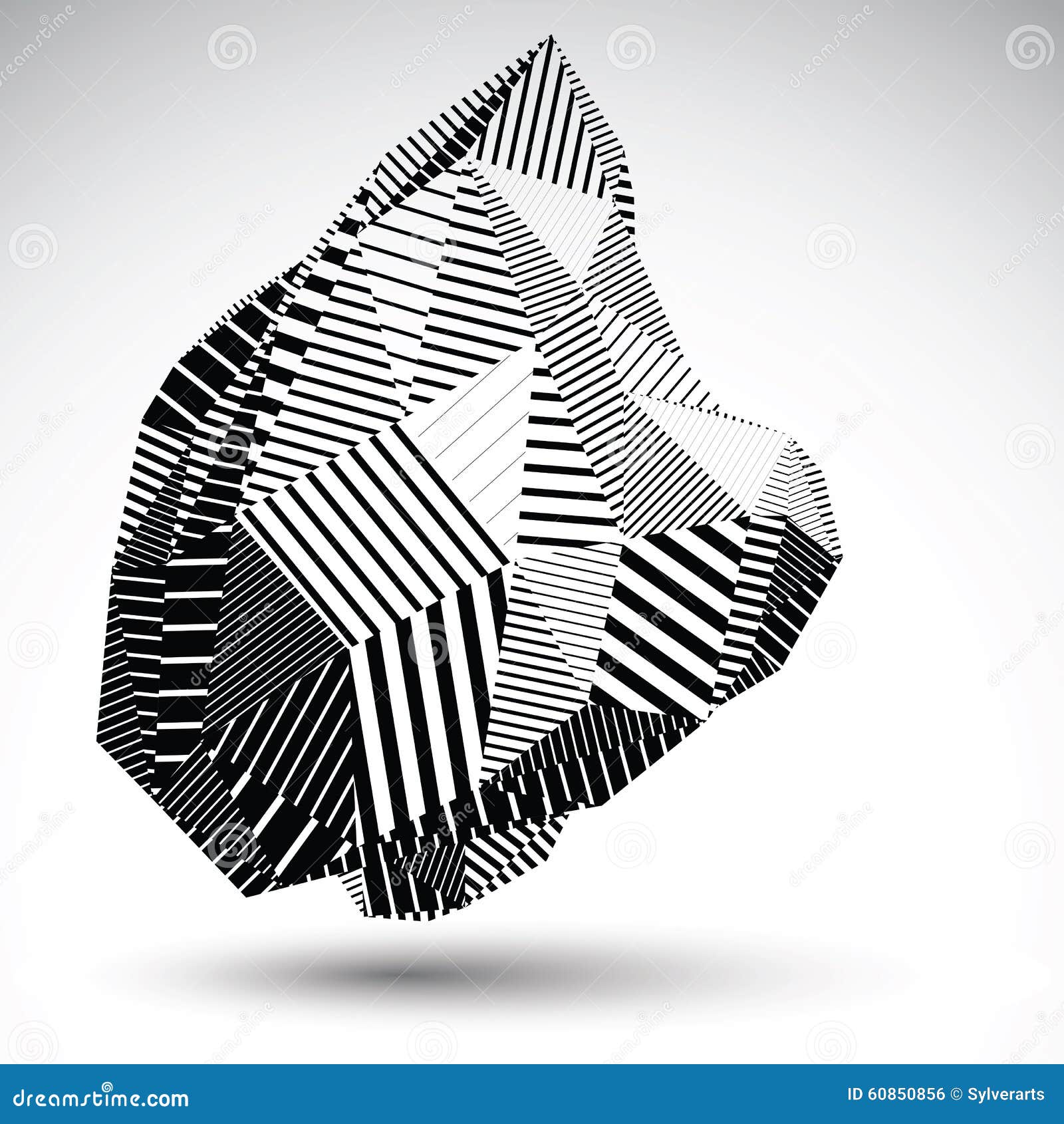 Multifaceted Asymmetric Contrast Figure With Parallel Lines. Striped ...