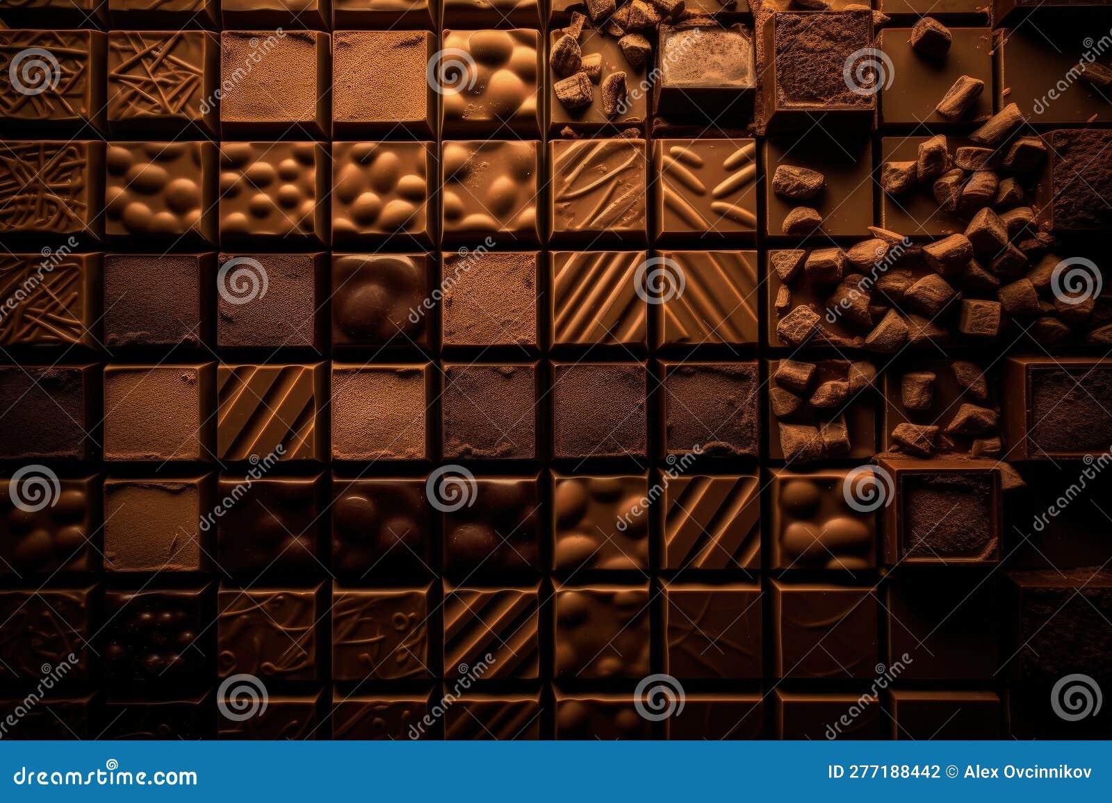 Multifaceted and Creamy Chocolate Bar Selection for Wallpaper. Stock ...