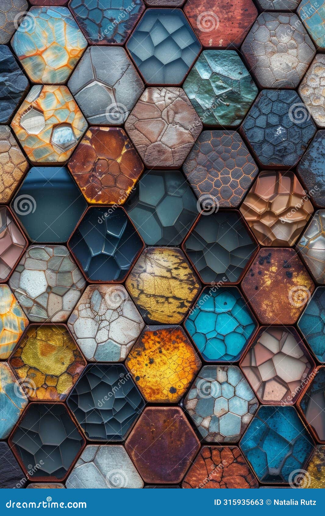Multifaceted Hexagon Wall Design Stock Image - Image of material ...
