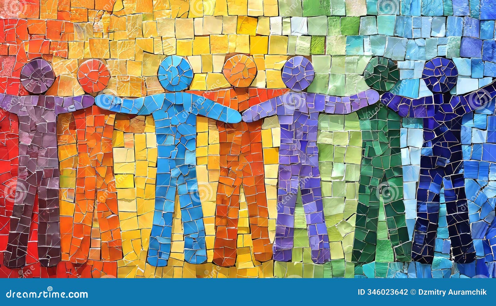 Multifaceted Mosaic of Different Colored, Shaped, and Colored Human ...