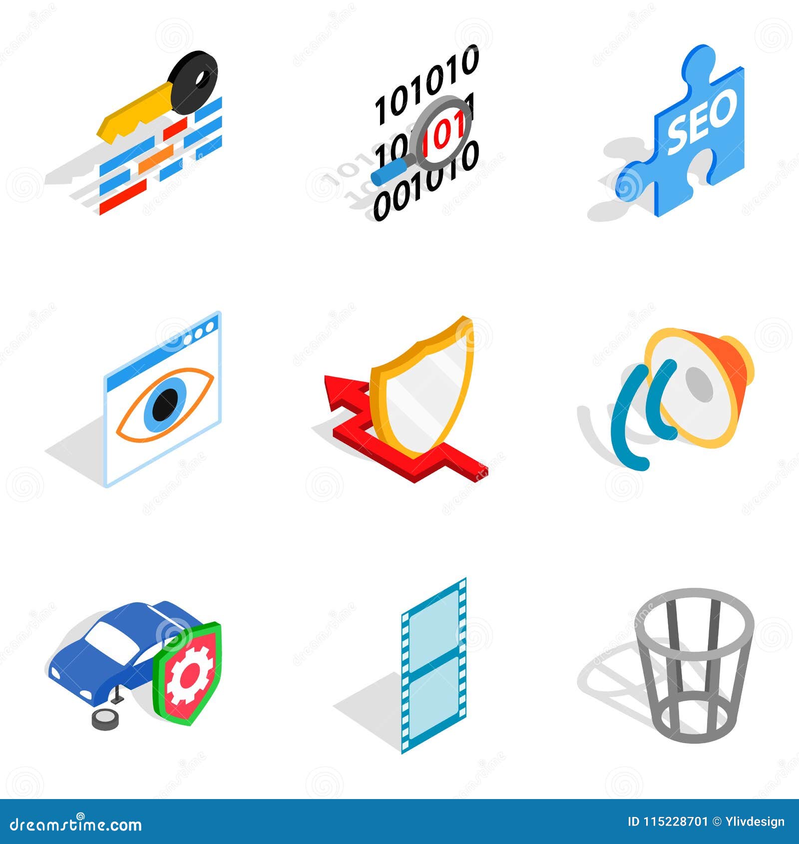Multifunction Device Icons Set, Isometric Style Stock Vector ...