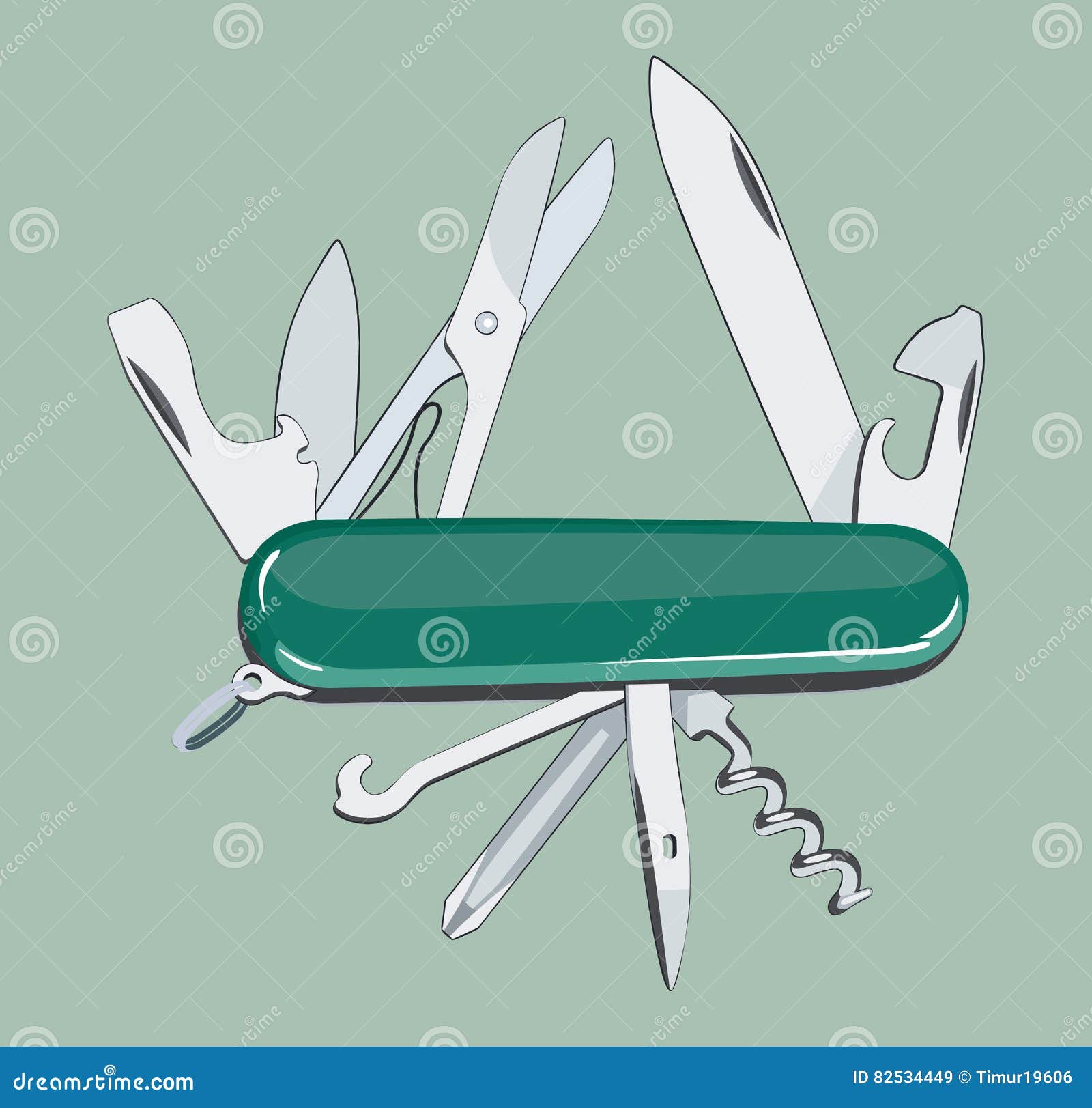 Multifunction knife stock vector. Illustration of penknife - 82534449