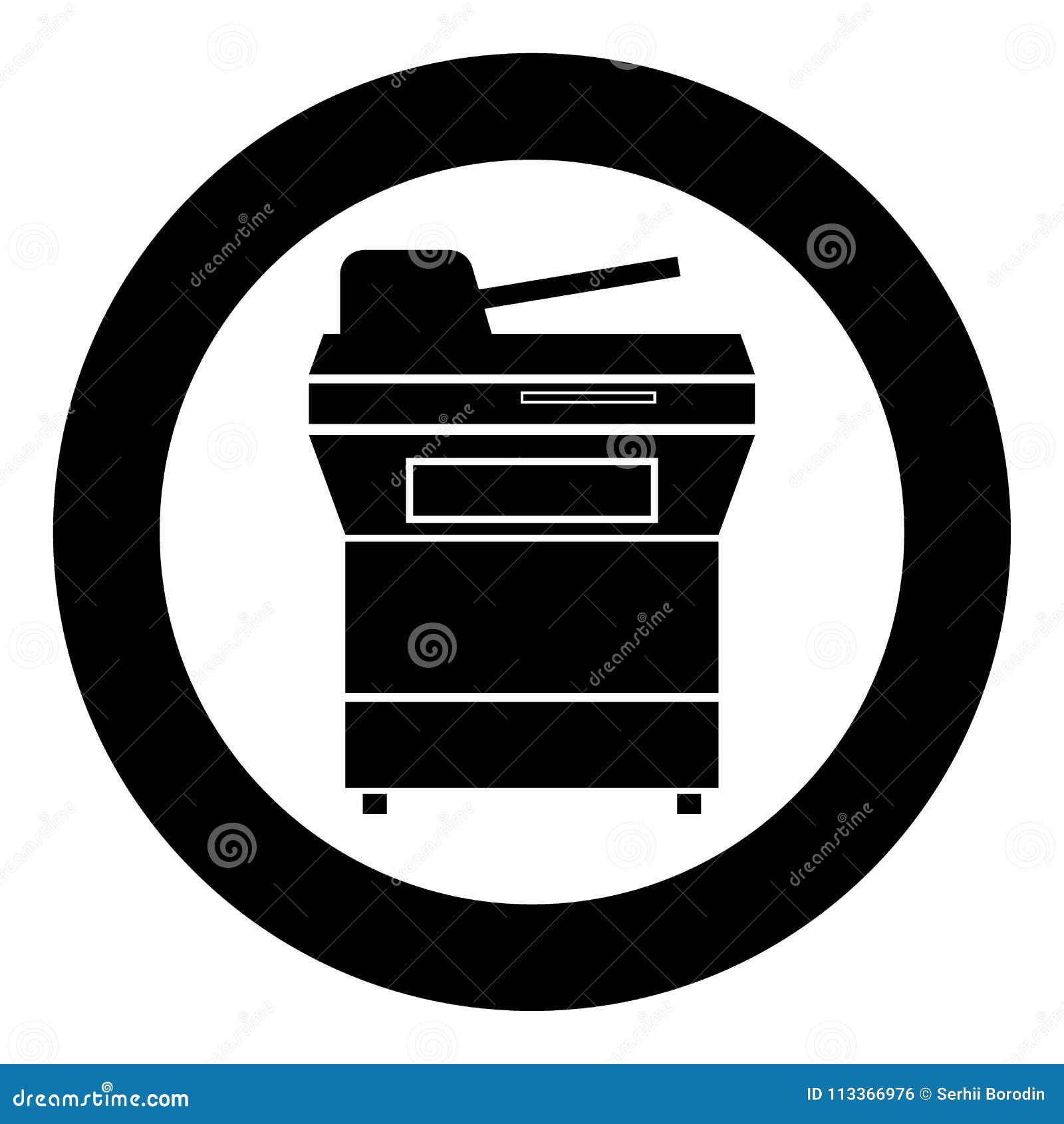 Multifunction Printer or Automatic Copier Icon Black Color in Circle ...