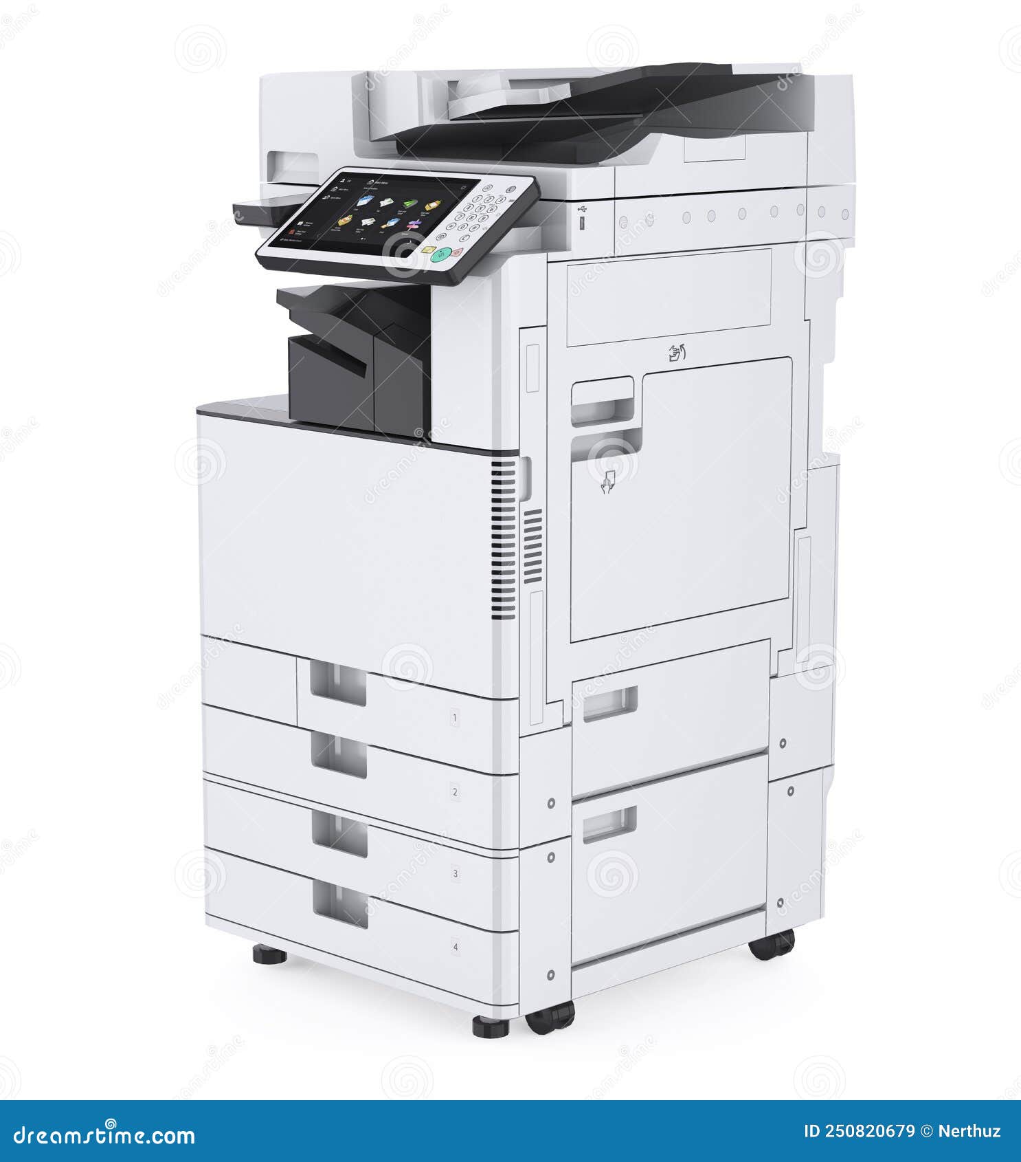 Multifunction Printer Isolated Stock Illustration - Illustration of ...