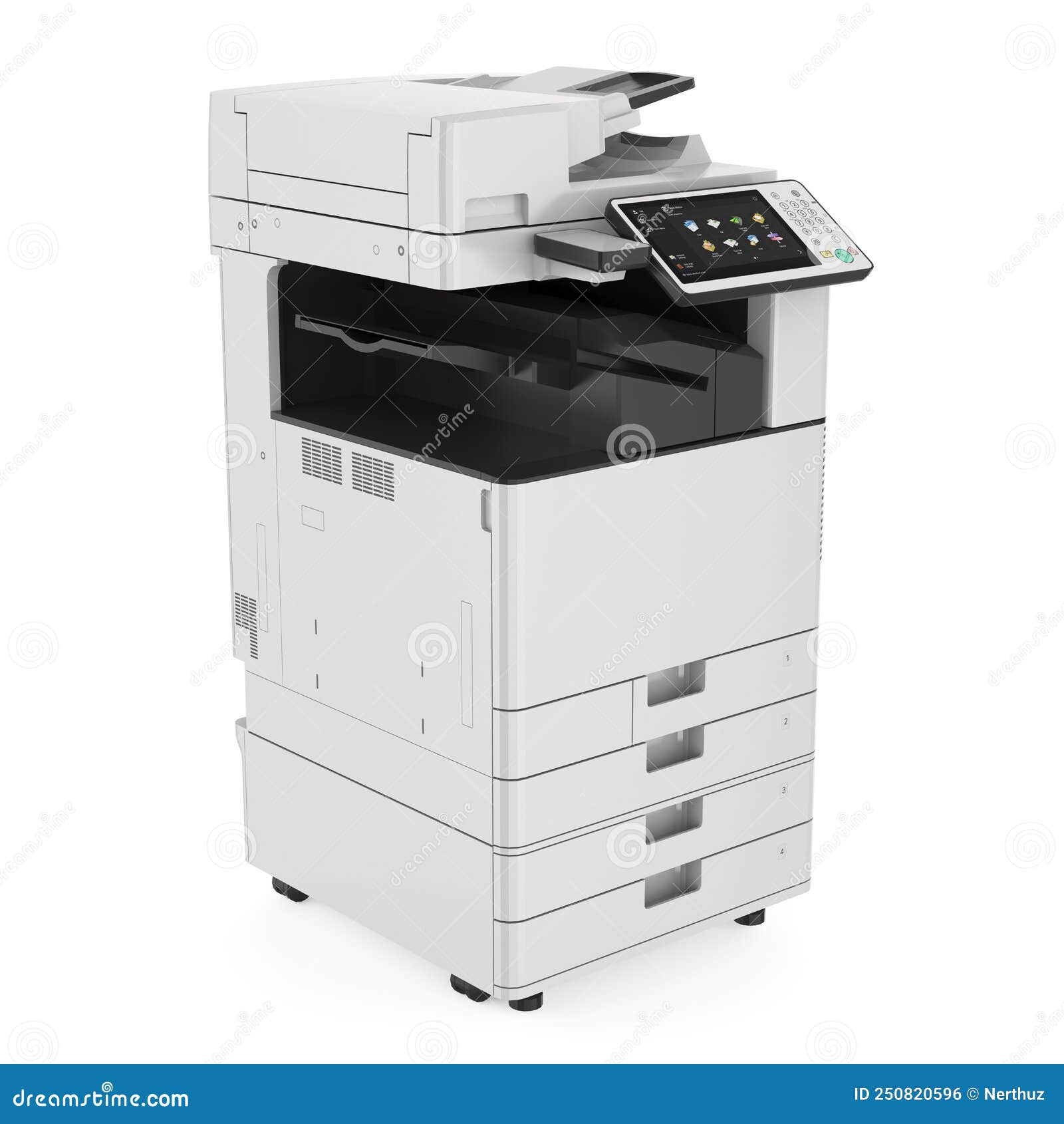 Multifunction Printer Isolated Stock Illustration - Illustration of ...