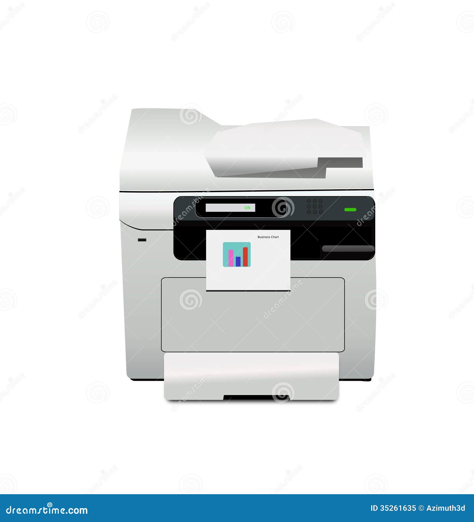 Multi Function Printer on Working Stock Illustration - Illustration of ...