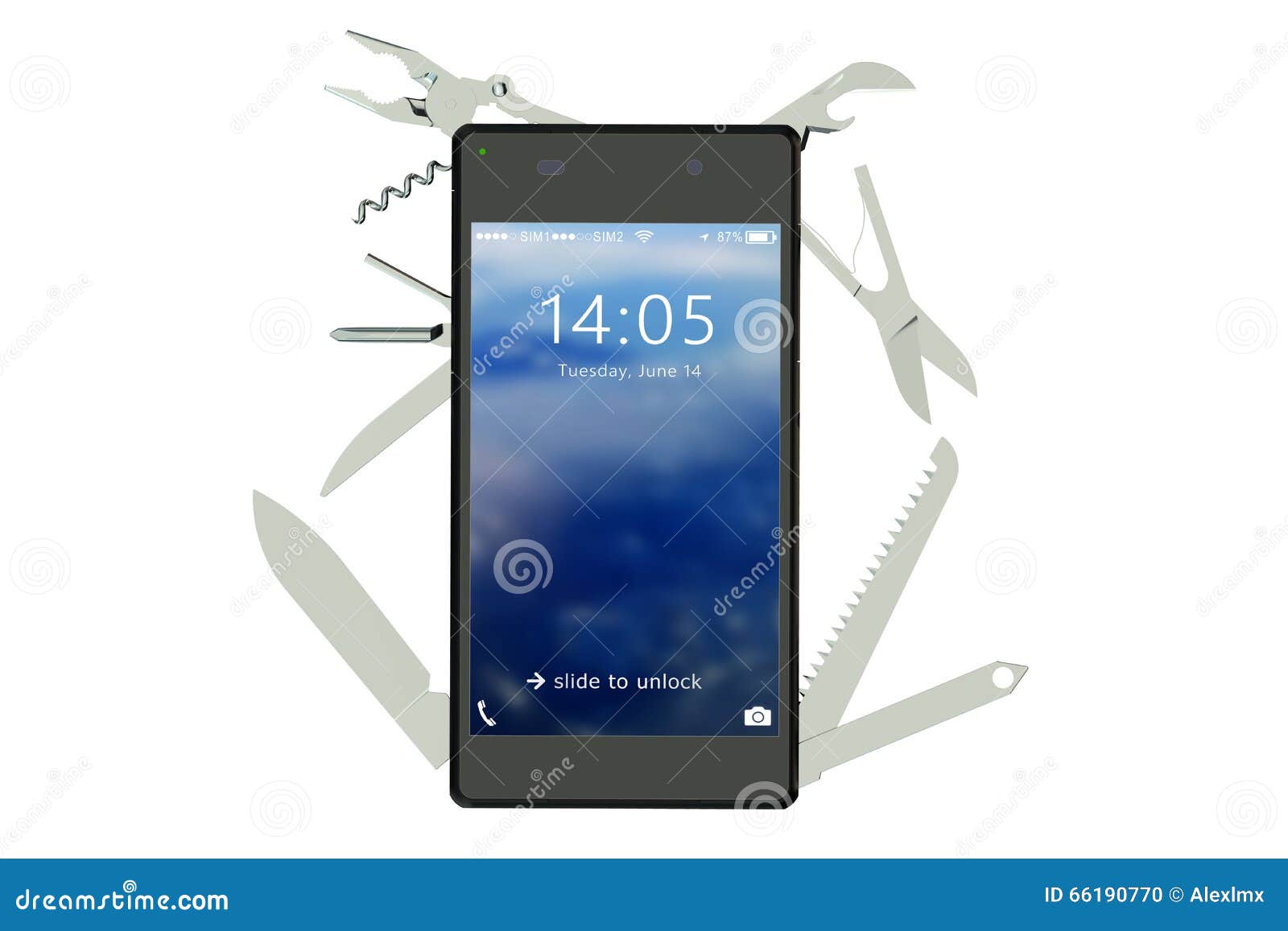 Multifunction Smartphone Concept Stock Illustration - Illustration of ...