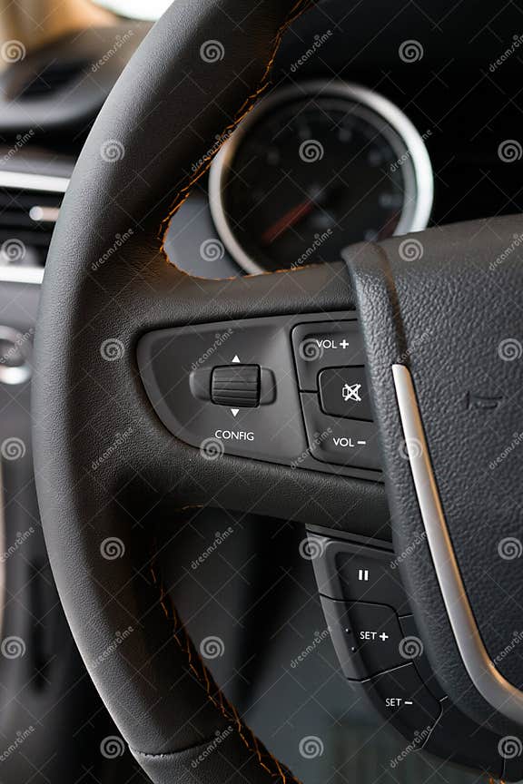 Multifunction Steering Wheel Stock Photo - Image of detail, buttons ...