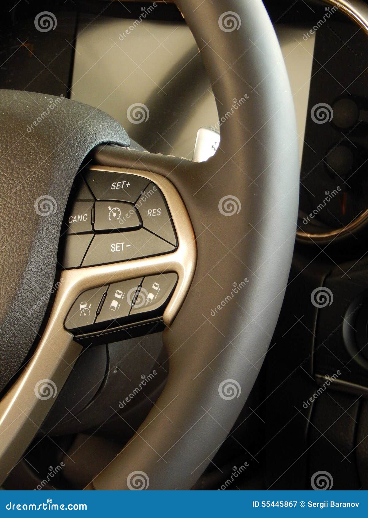 Multifunction Steering Wheel Design and Controls Stock Image - Image of ...