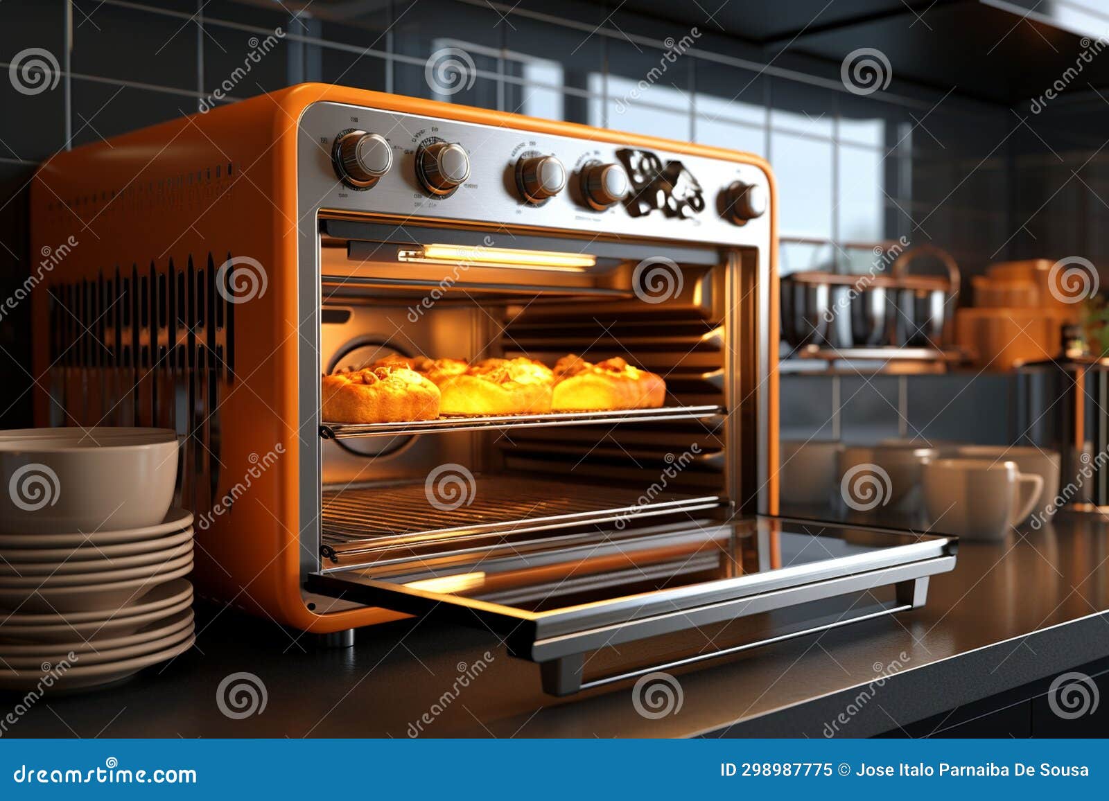 Multifunction Toaster Ovens with Air Frying Capabi Stock Image - Image ...
