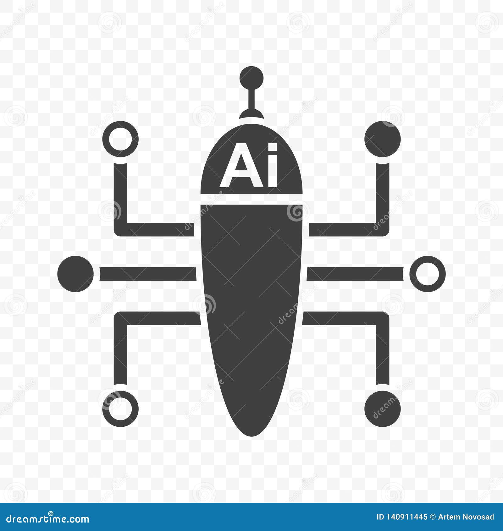 Multifunctional Artificial Intelligence Icon. Minimalistic Image of a ...