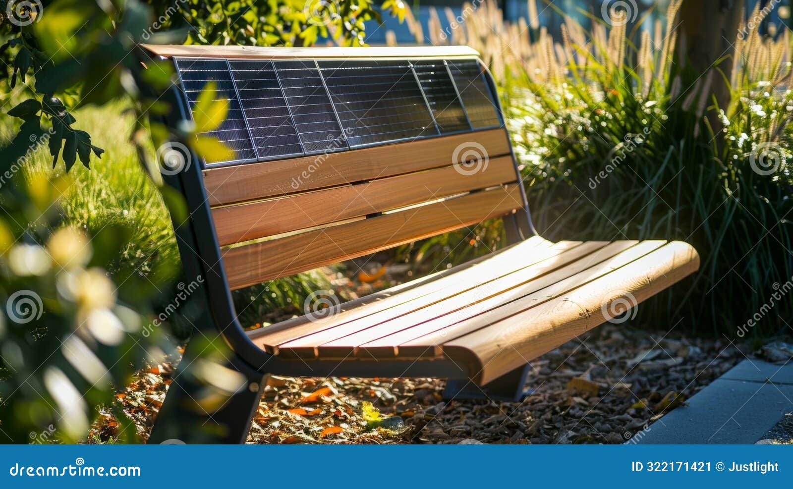 A Multifunctional Bench with a Solar Panel As Its Seat Providing a ...