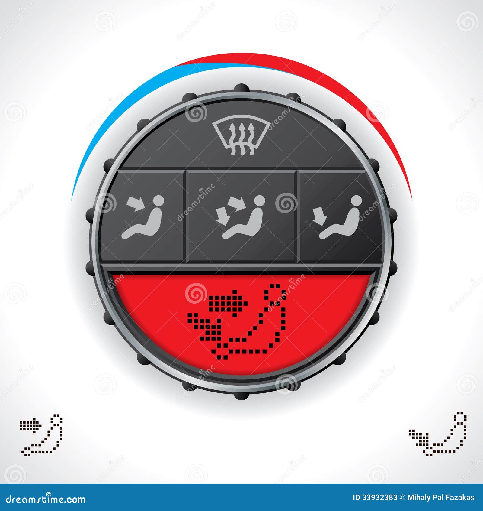 Multifunctional Car Clima Control with Red Display Stock Vector ...