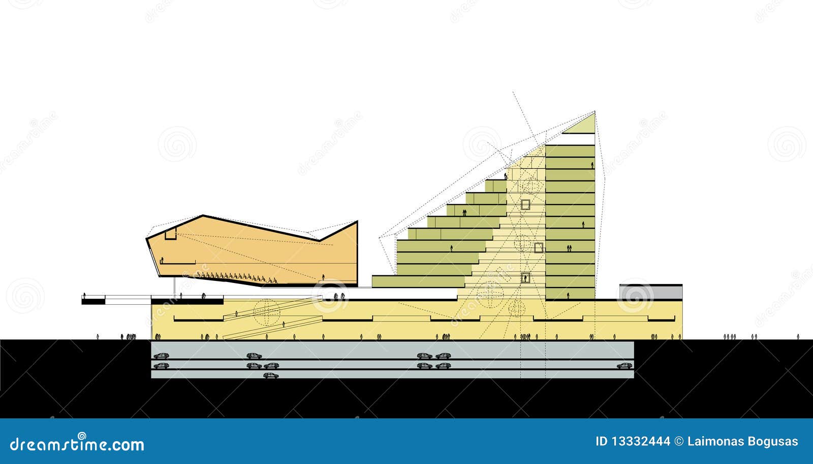 Multifunctional Centre Section Stock Vector - Illustration of entrance ...