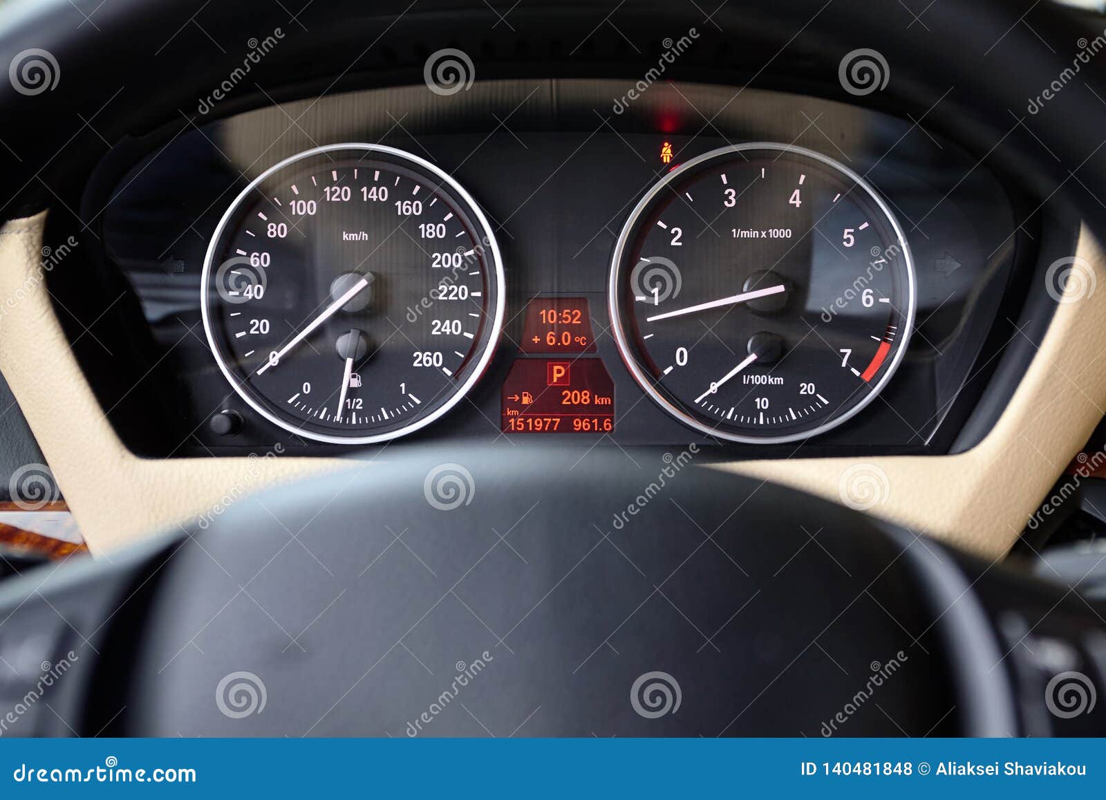 Multifunctional Panel of Luxury Car with Speedometer Tachometer ...