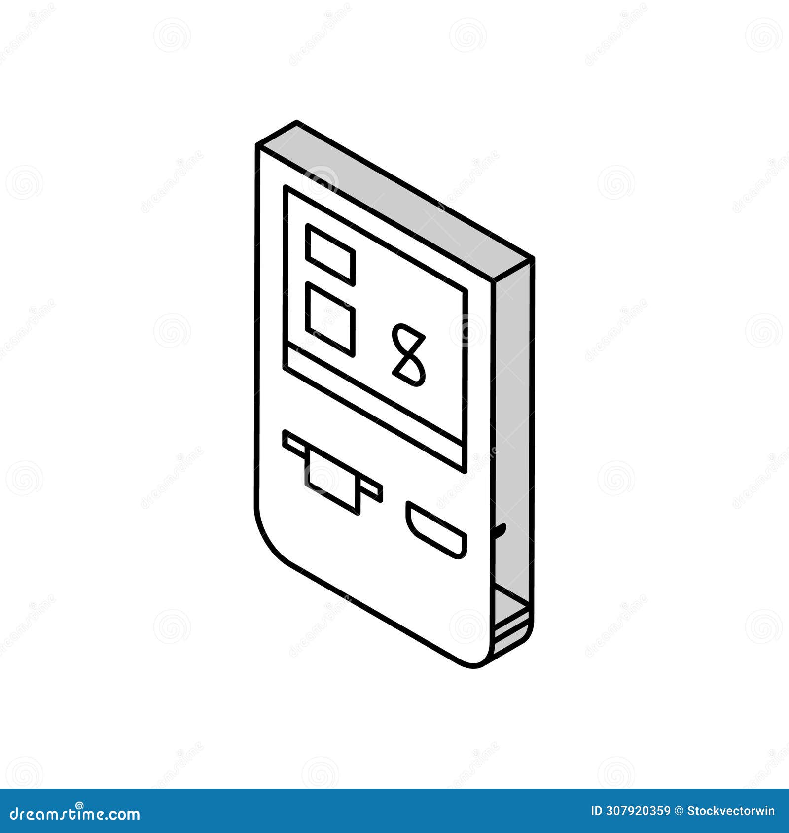 Multifunctional Pos Terminal Isometric Icon Vector Illustration Stock ...