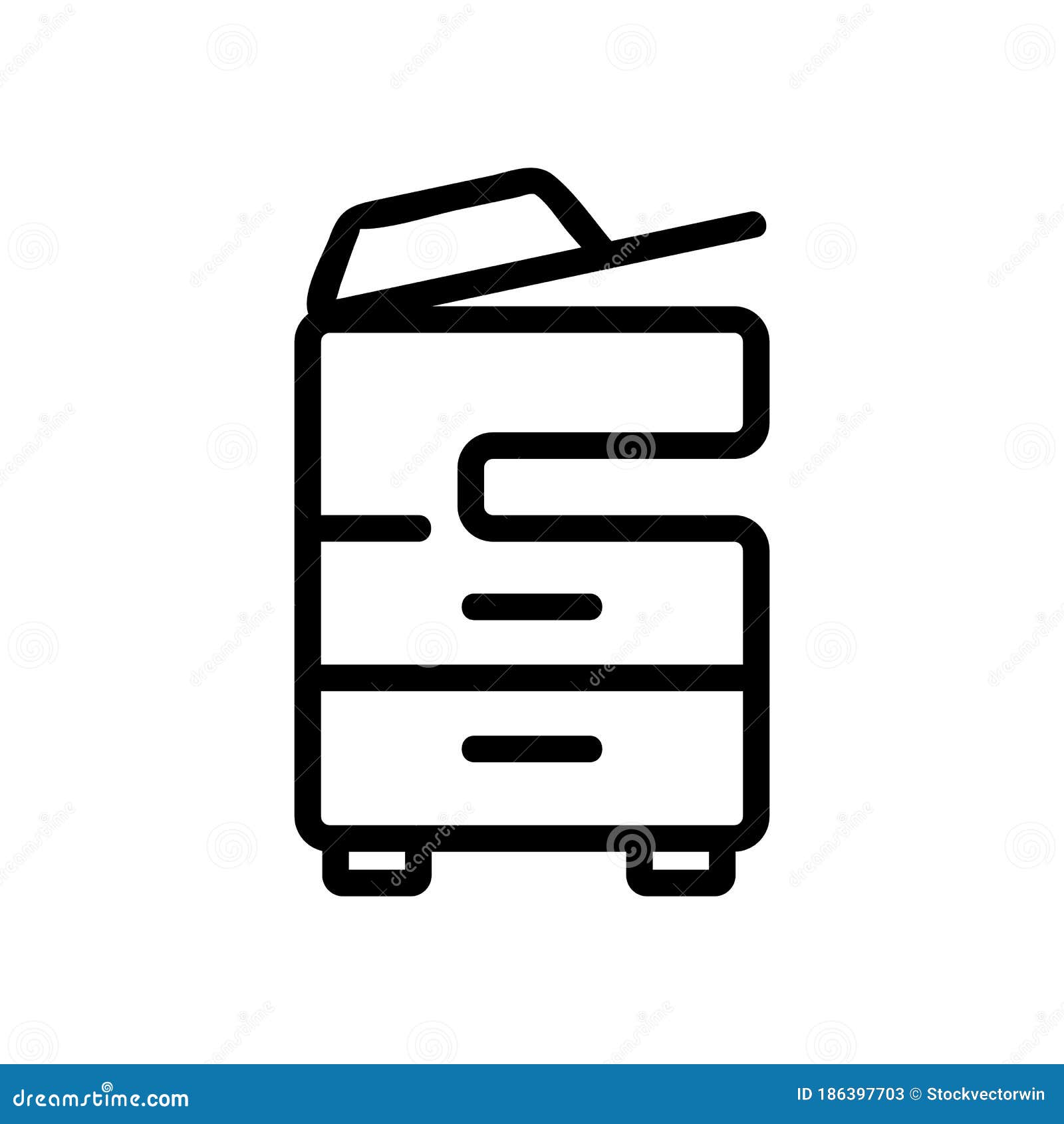 Multifunctional Printer Icon Vector Outline Illustration Stock Vector ...