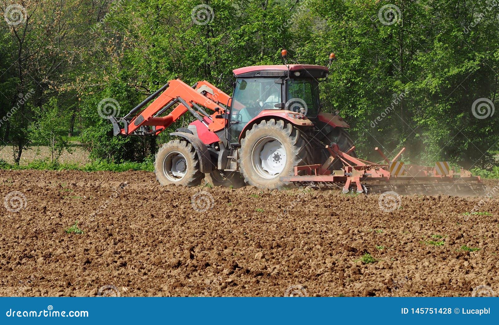 Multifunctional Tractor, with Front Loader and Land Plowing Machine ...