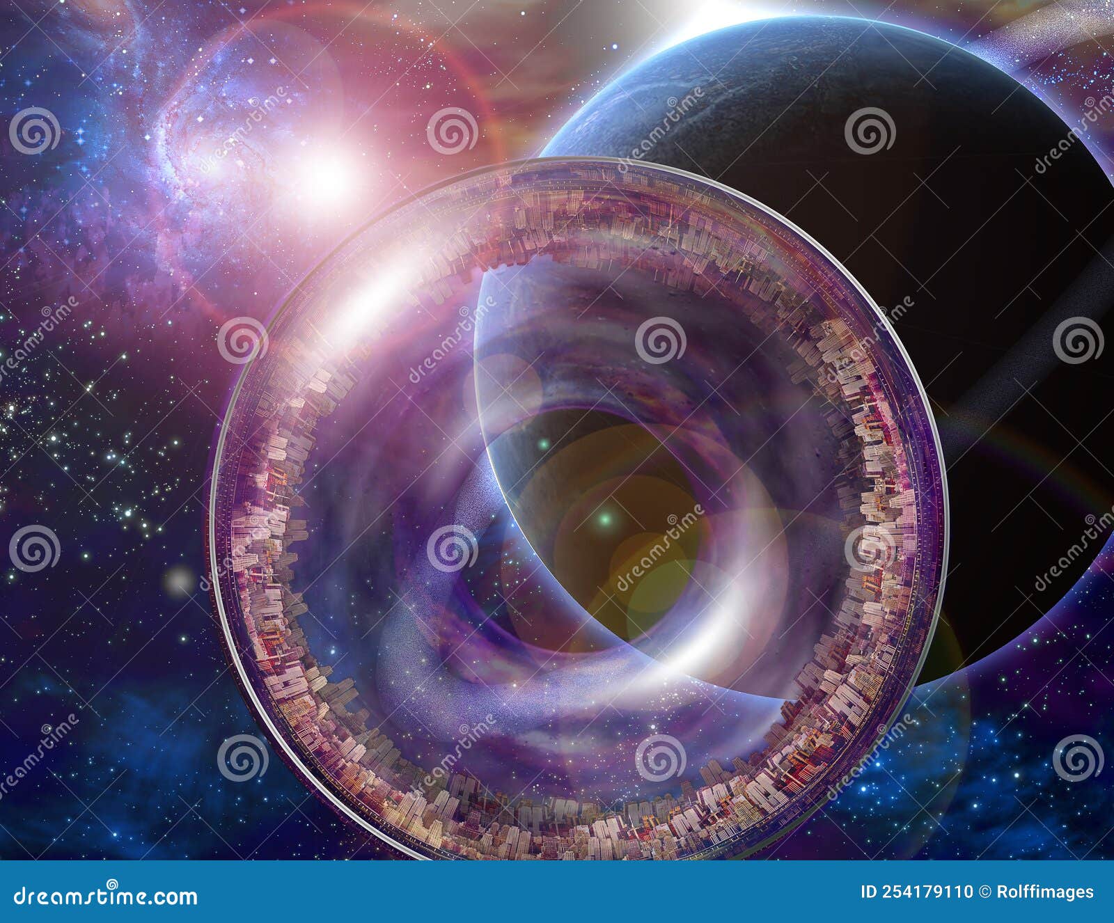 Multigenerational Interstellar City Ship Stock Illustration ...