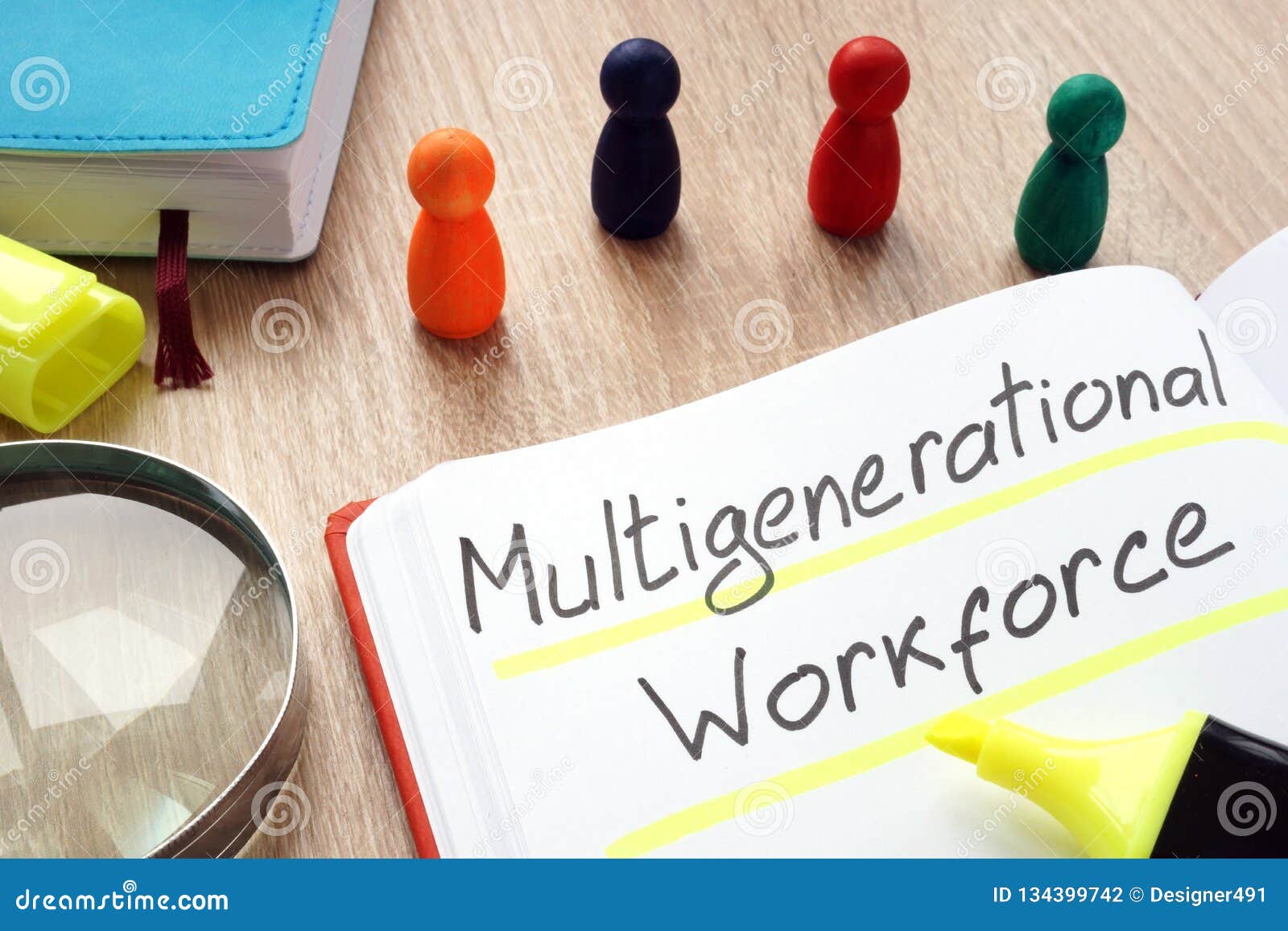 Multigenerational Workforce Written by Pen Stock Photo - Image of team ...