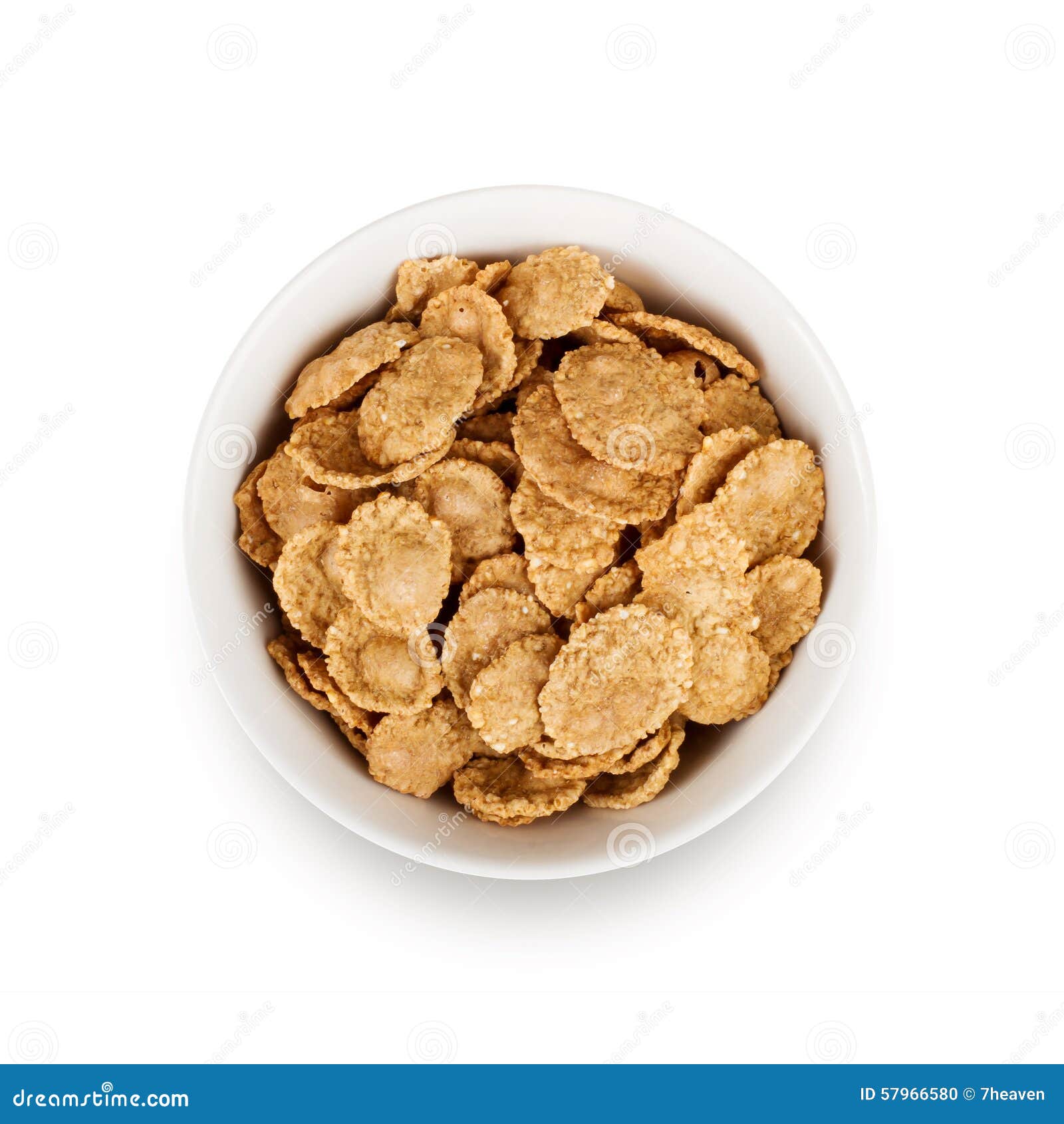 Multigrain Flakes in Small White Plate, Isolated Stock Photo - Image of ...