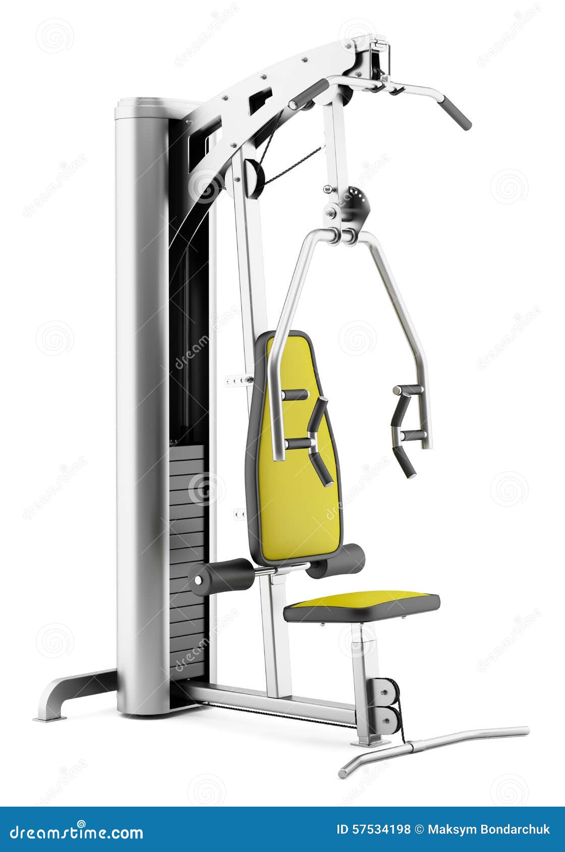 Multigym machine on white stock illustration. Illustration of multigym ...
