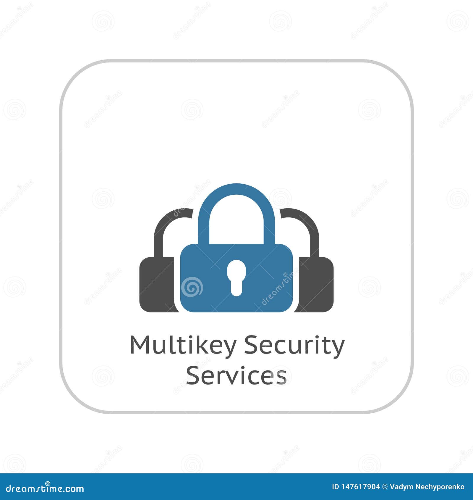 Multikey Security Services Icon. Flat Design Stock Illustration ...