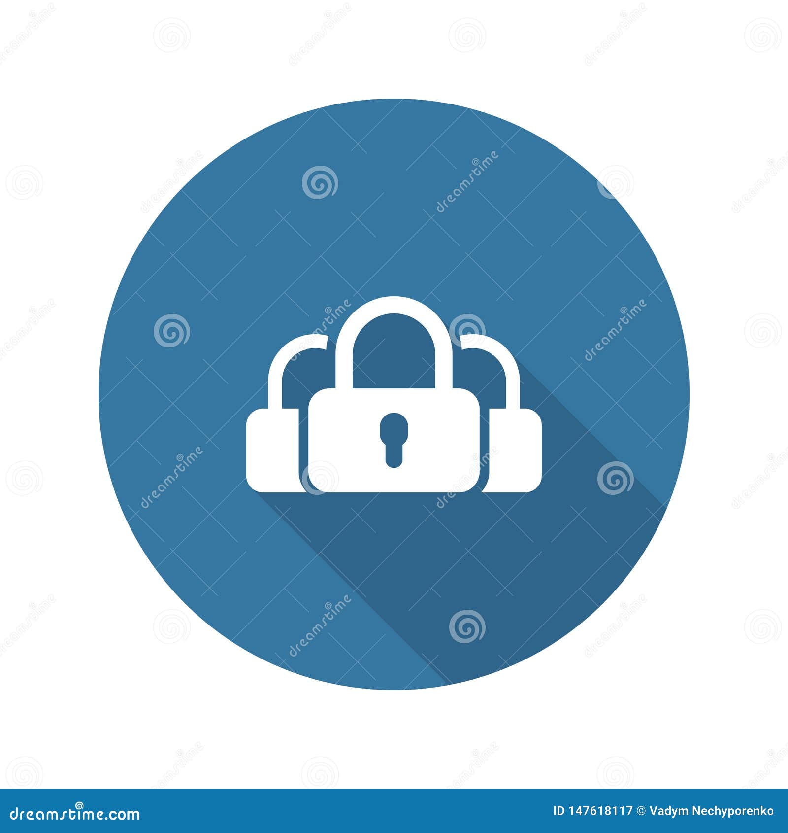 Multikey Security Services Icon. Flat Design Stock Illustration ...