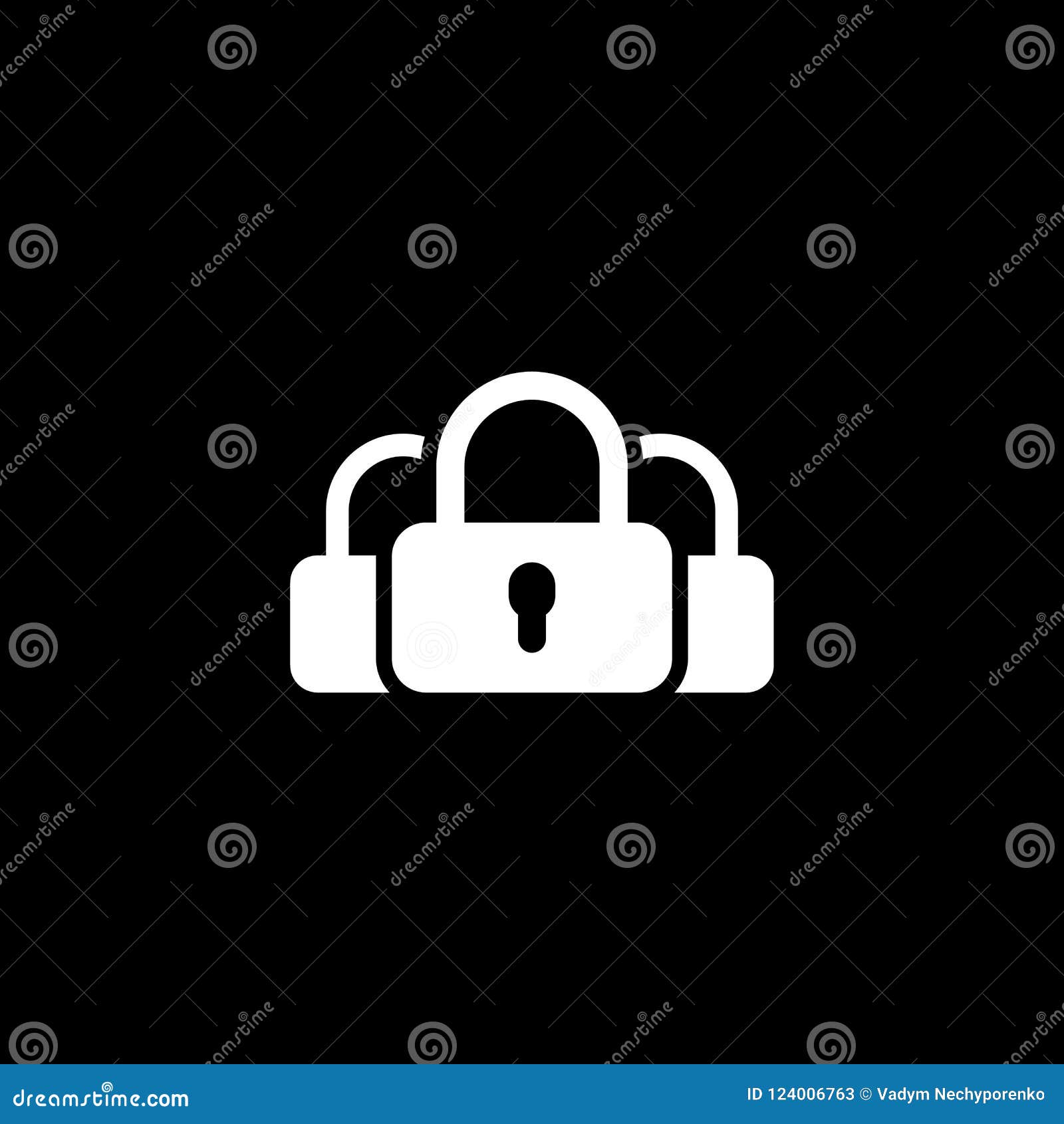Multikey Security Services Icon. Flat Design Stock Illustration ...
