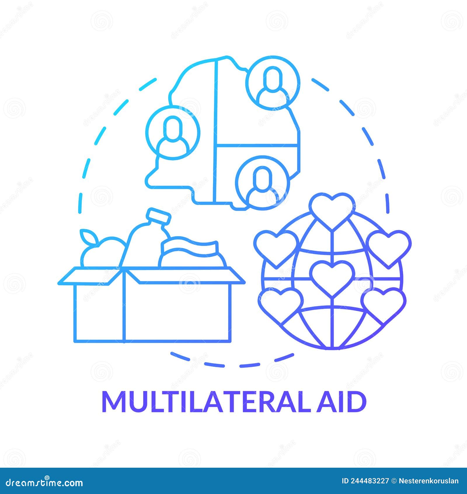 Multilateral Aid Blue Gradient Concept Icon Stock Vector - Illustration ...
