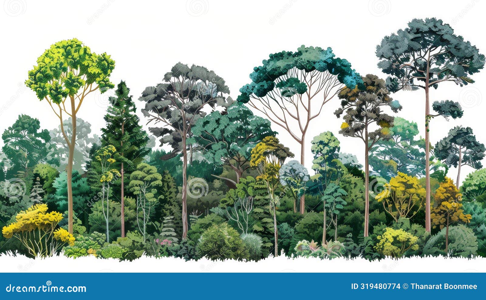 A Multilayered Forest Canopy Creating Diverse Ecosystems Stock ...